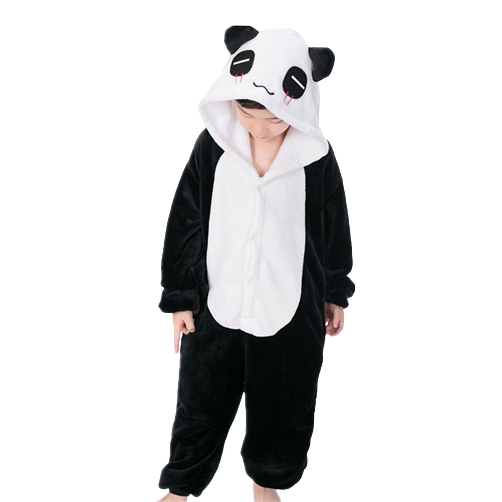 WOYY Boys Flannel Cartoon Animals Conjoined Pajamas Sleepwear Jumpsuit ...