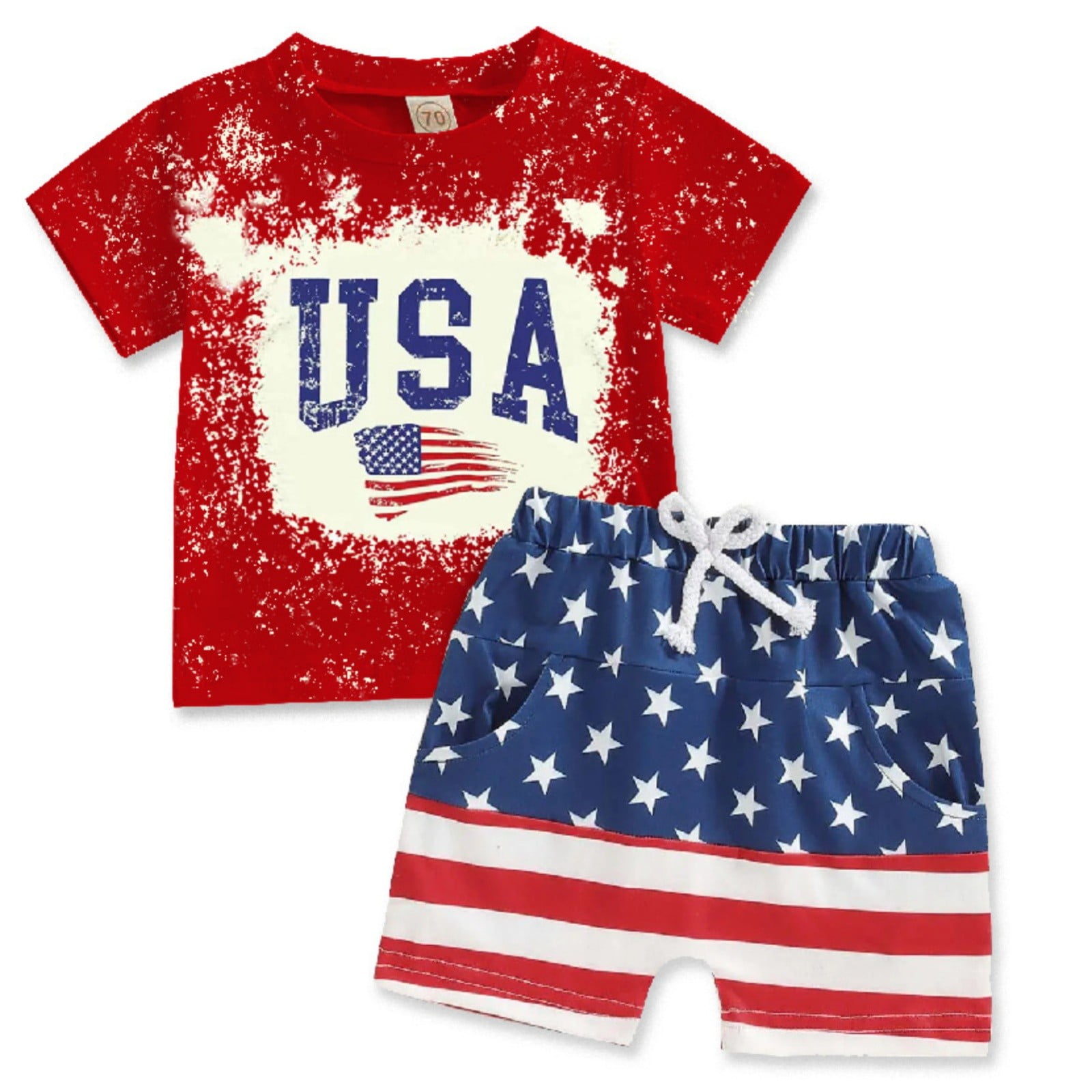 WOYY Boys Independence Day Outfits 4Th of July Short Sleeve T-Shirt ...