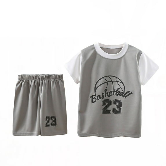 WOYY Boys Short Sleeve T-Shirt Shorts Tracksuit Basketball Quick Drying ...