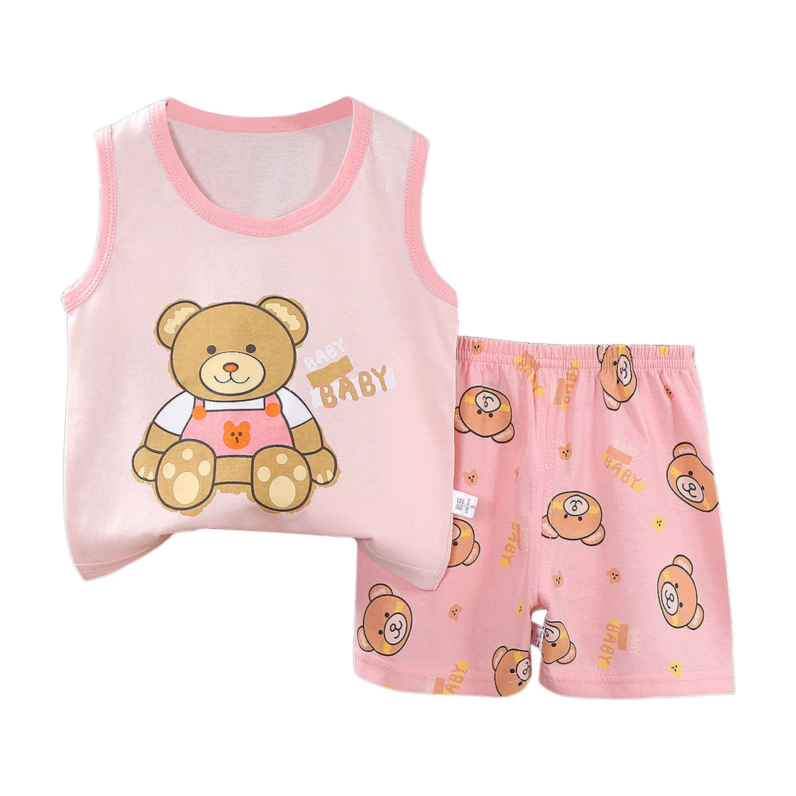 WOYY Boys Summer Outfits Athletic Cartoon Tank Top Shorts Active ...