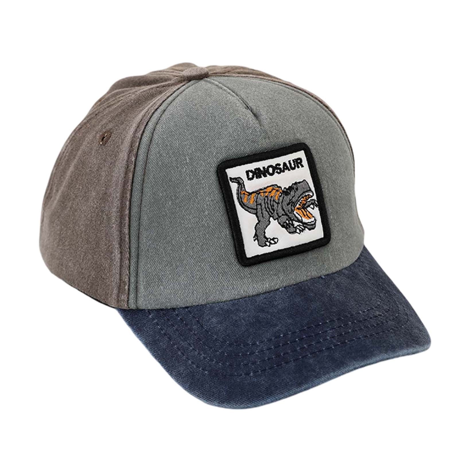 WOYY Boys Vintage Baseball Cap Dinosaur Print Adjustable Snapback Hat ...