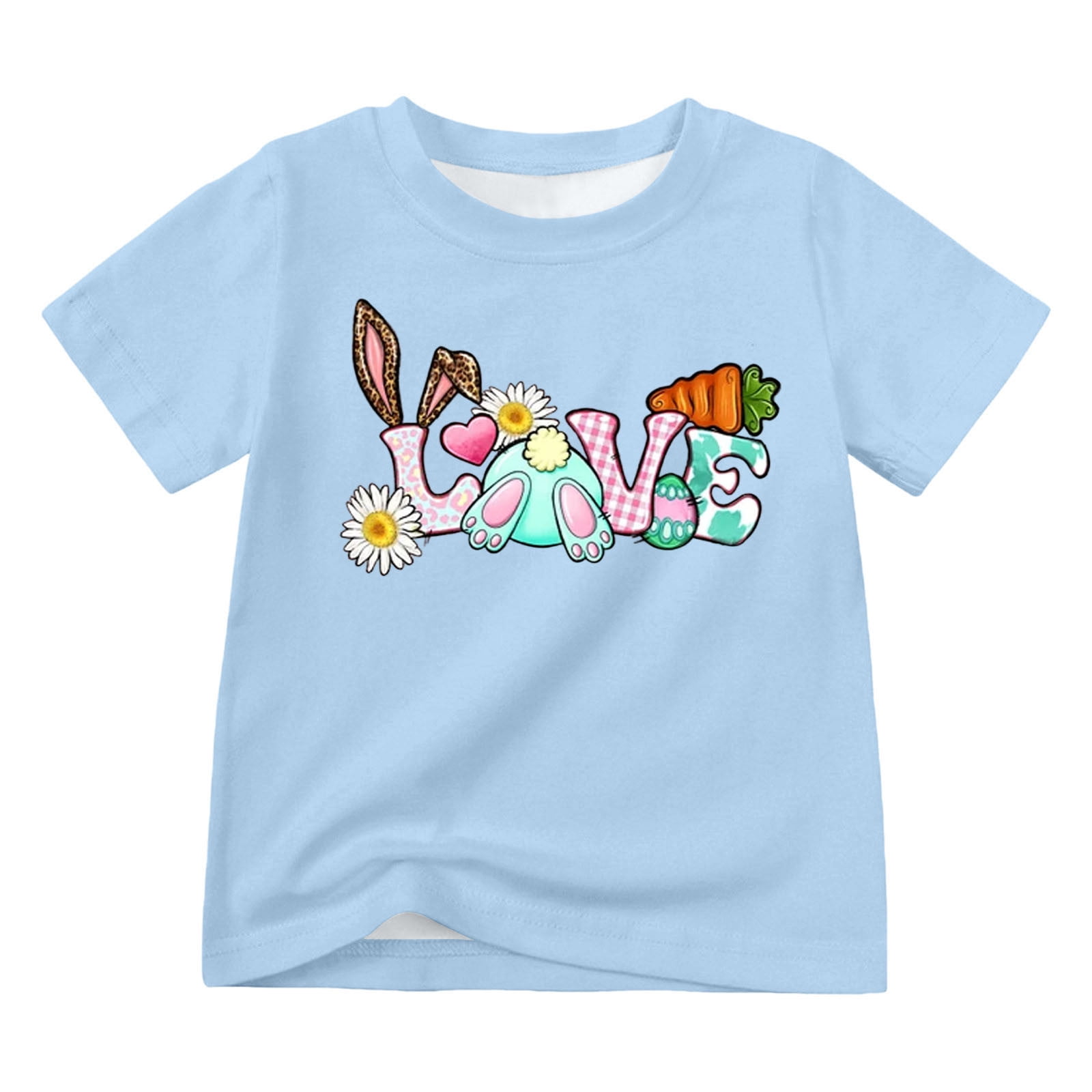 WOYY Easter T Shirt for Kids Boys Girls Short Sleeve Letter Print T ...