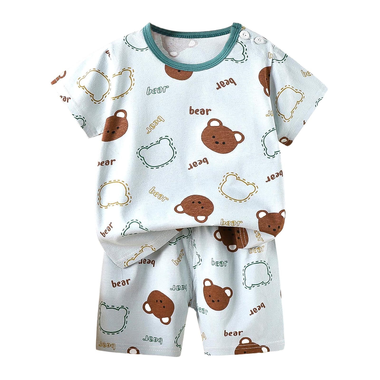 WOYY Girls Boys Summer Clothes Set Cartoon Short Sleeve T-Shirt Shorts ...