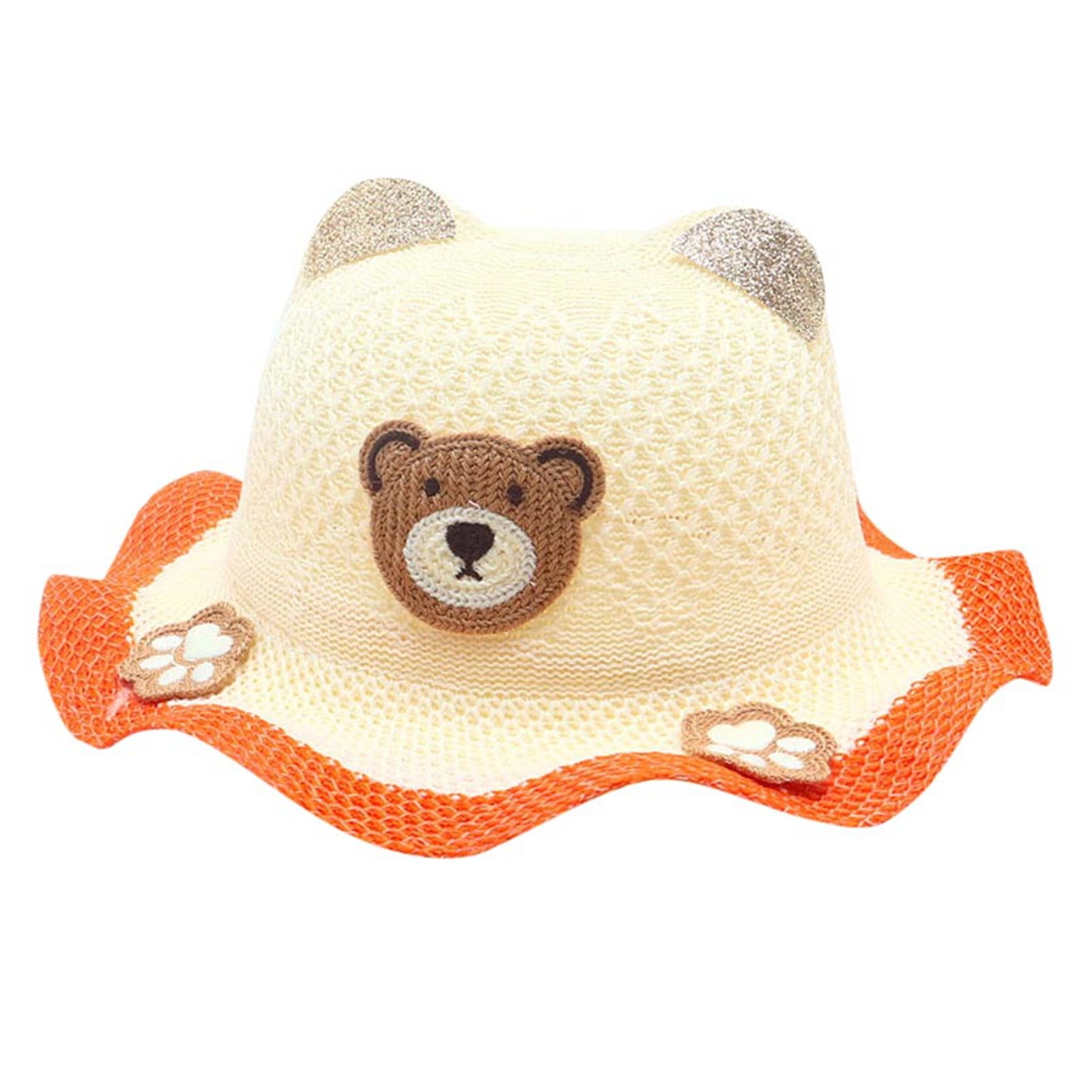 WOYY Girls Cute Cartoon Straw Hat Adjustable Outdoor Beach Sun Hat ...