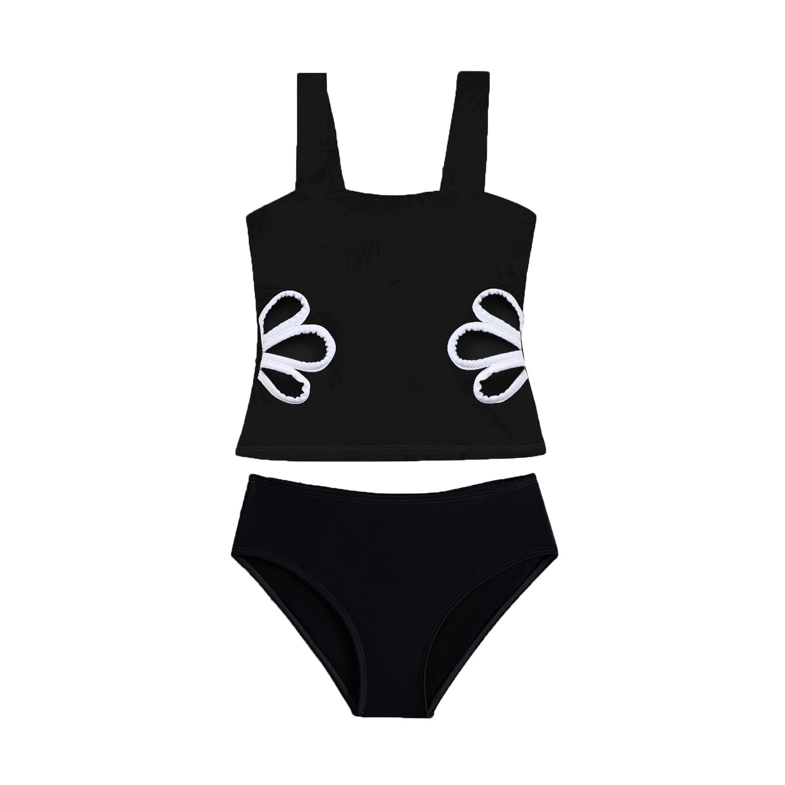 WOYY Girls Cutout One-Piece Swimsuit Square Neck UPF 50+ Bathing Suit ...