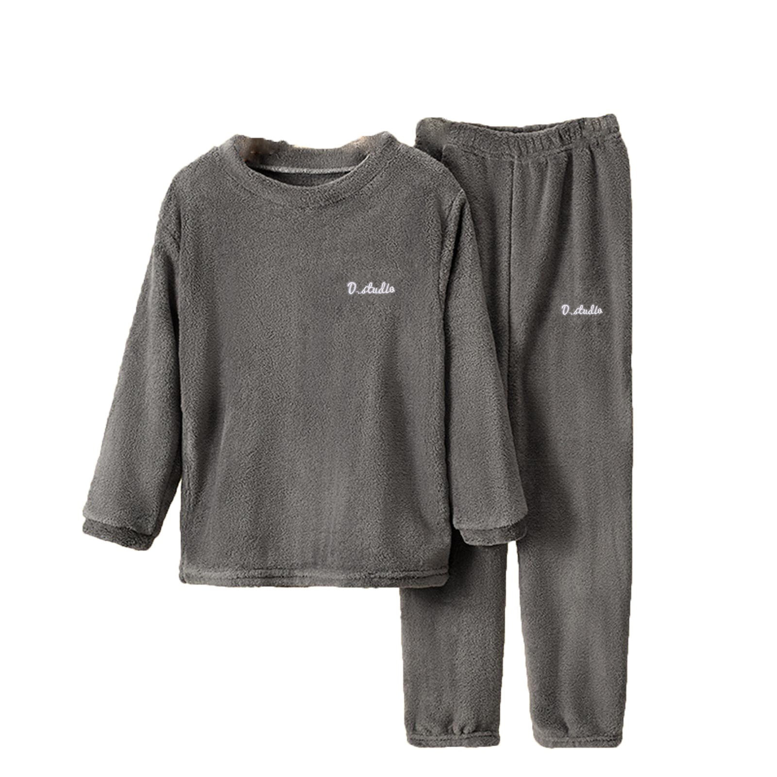 WOYY Girls Flannel Pajamas Winter Fuzzy Cozy Long Sleeve Top Pants Soft ...