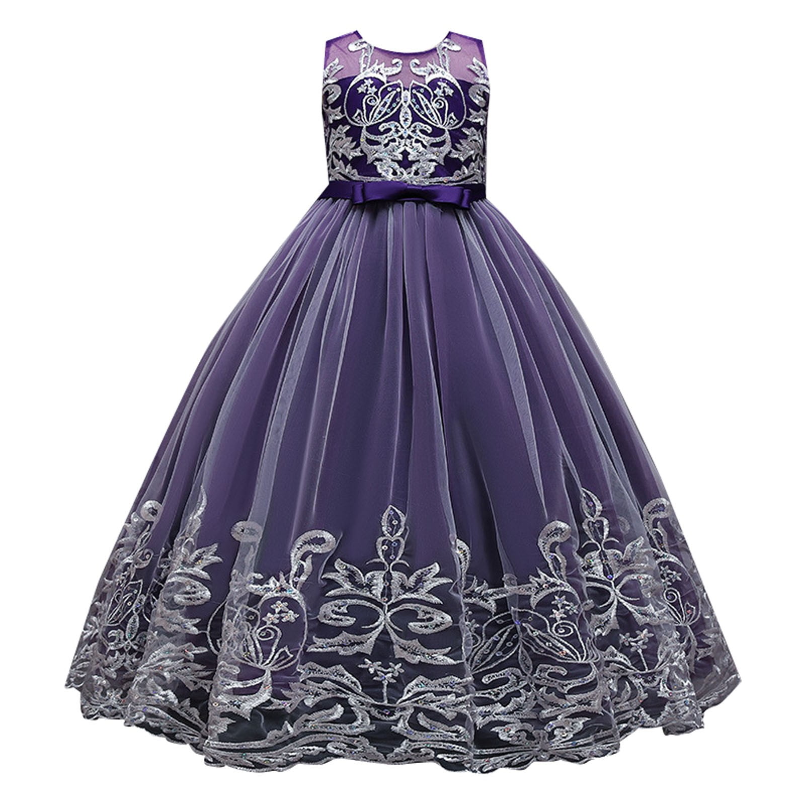 WOYY Girls Flower Lace Wedding Bridesmaid Dress Pageant Party Formal ...