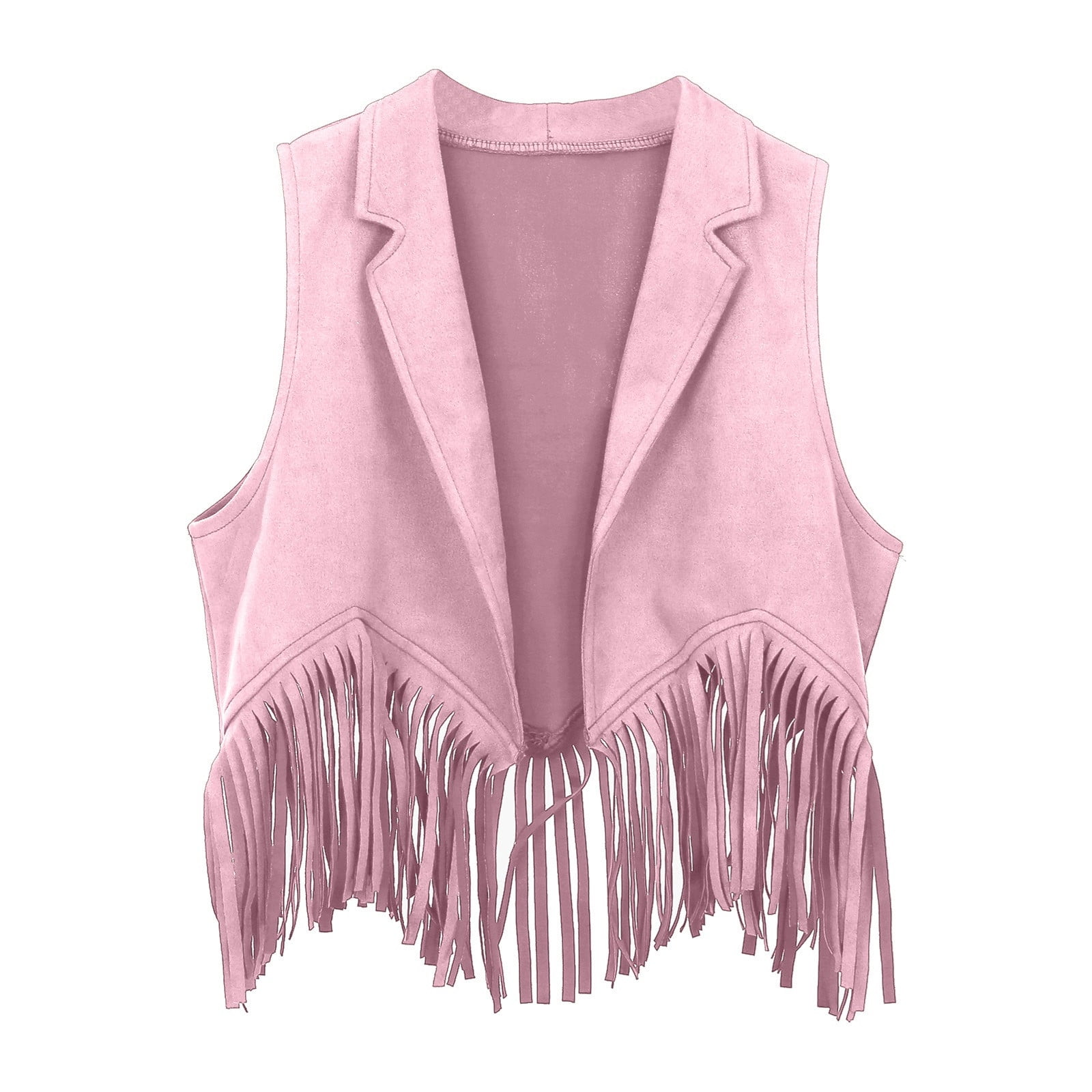 WOYY Girls Girls CowGirl Open Front Fringe Vest Party Dress Up Tassel ...