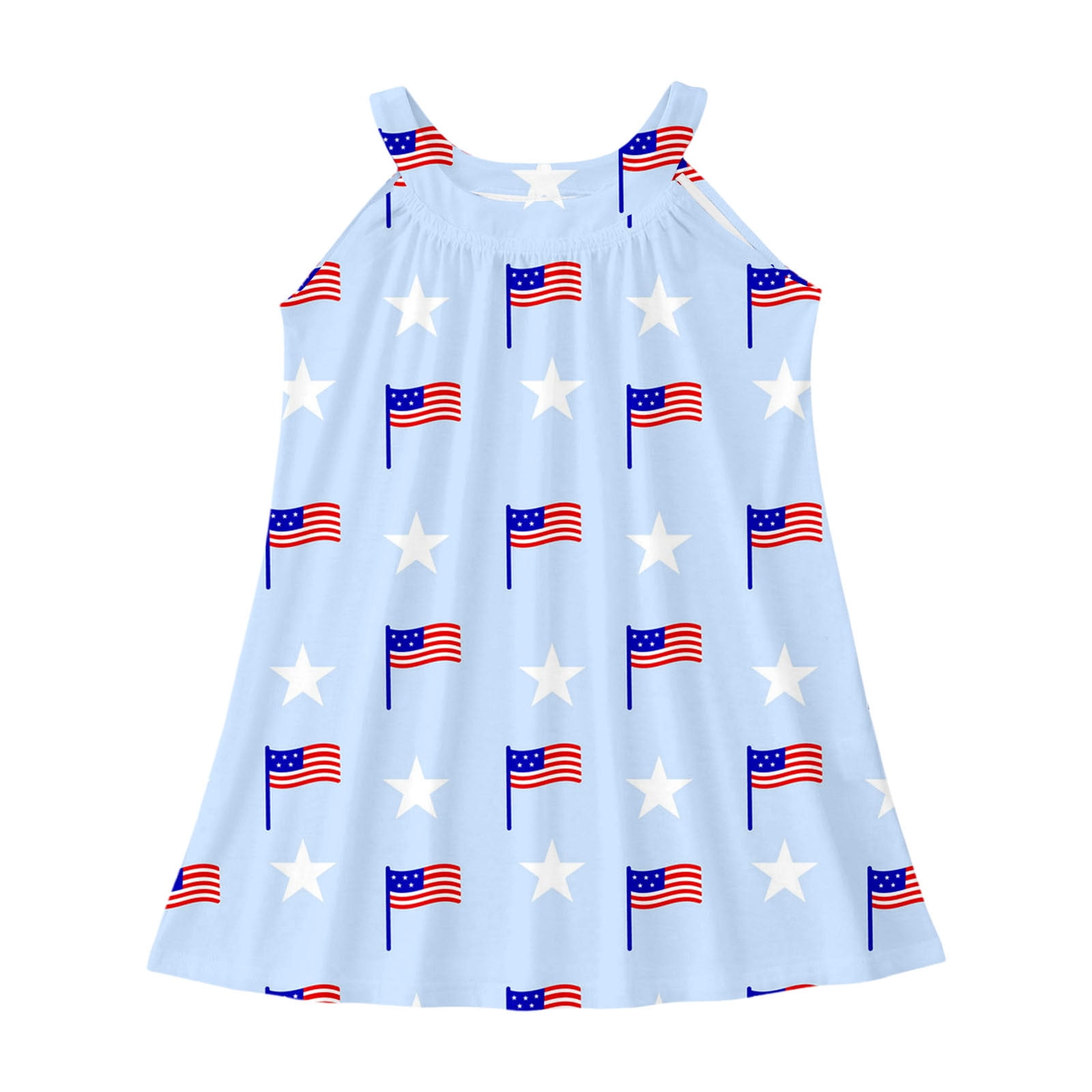 WOYY Girls Independence Day Beach Sundress Summer Swim Cover Up Tank Dress, Sizes 4-14 - Walmart.com