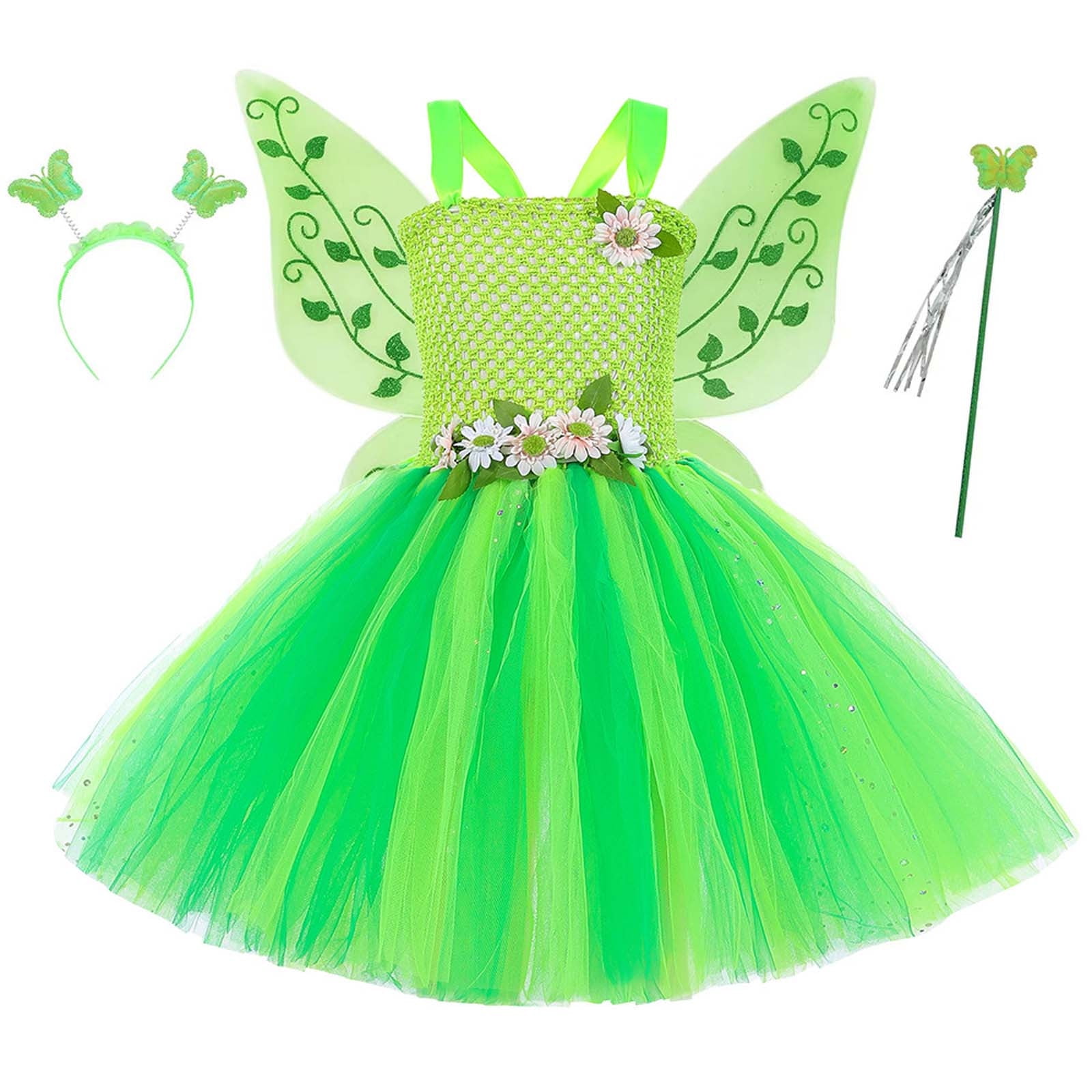 WOYY Girls Sleeveless Tulle Dance Party Princess Dress Wand Wing Outfits, Sizes 2-8 - Walmart.com