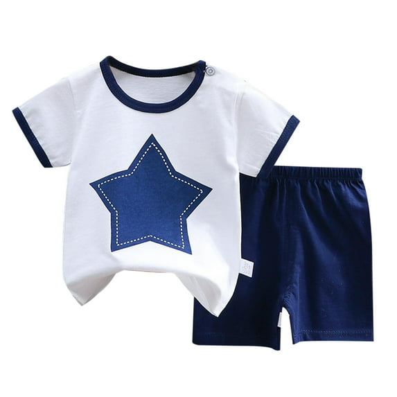 WOYY Infant Boys Summer Clothes Cotton Short Sleeve T-Shirt and Shorts ...