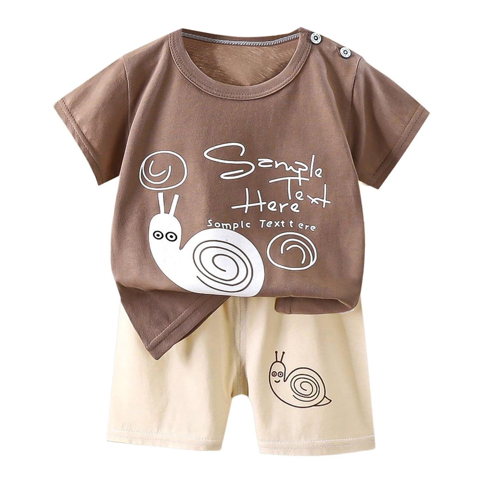 WOYY Kids Summer Clothes Set Boys Girls Cartoon Short Sleeve T-Shirt ...