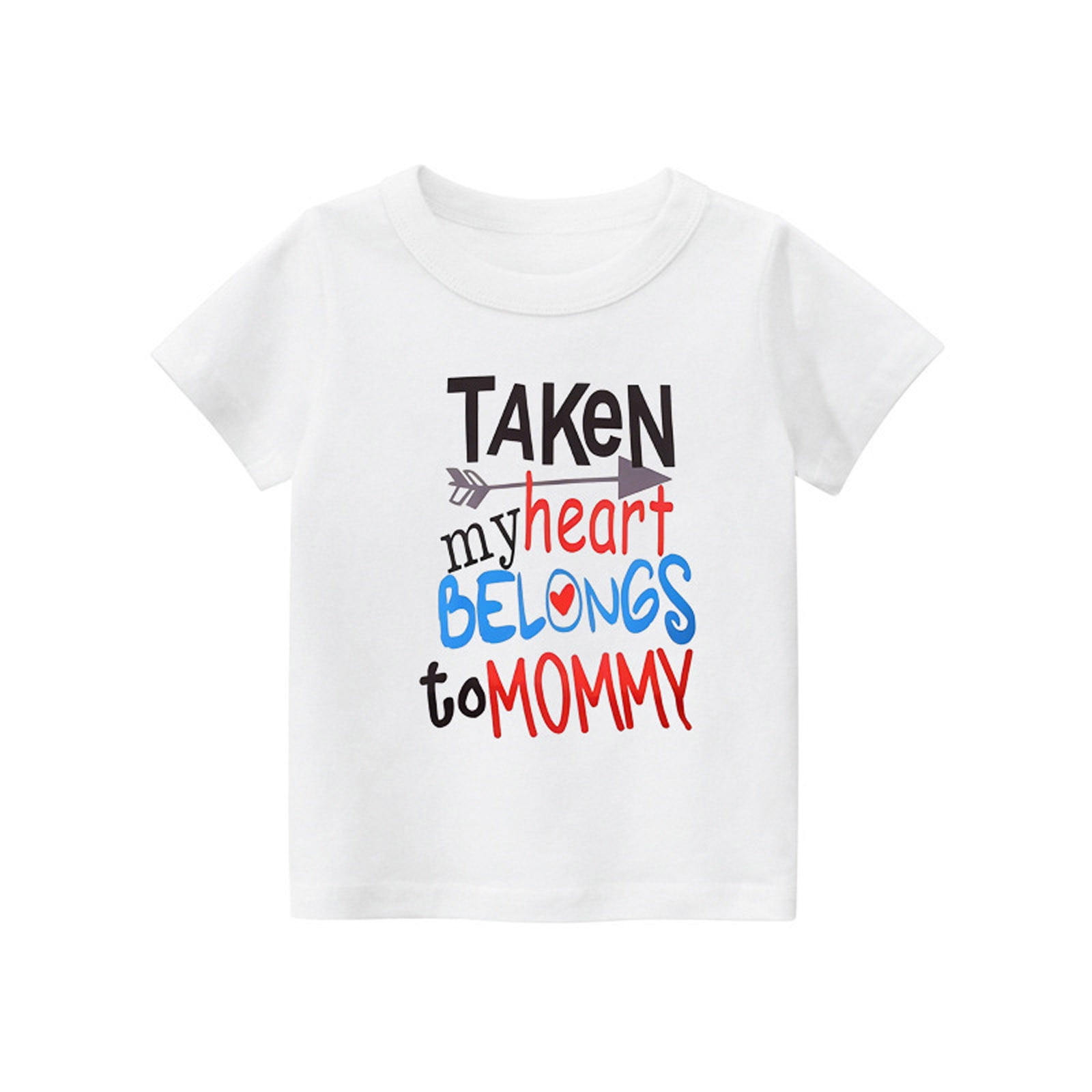 WOYY Little Boys T-Shirt Letter Print Color Block Short Sleeve T Shirt ...