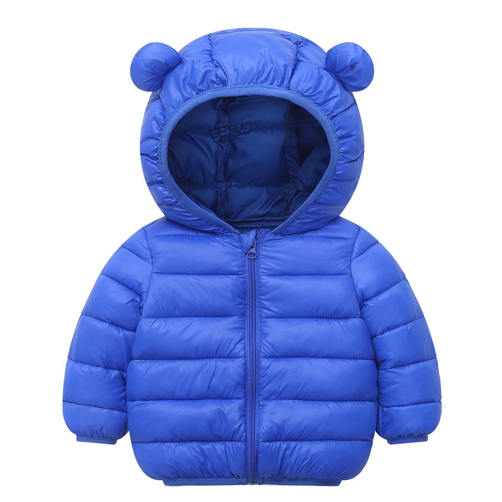 WOYY Little Girls Down Coat Solid Zip up Hood Puffer Jacket Unisex Kids ...