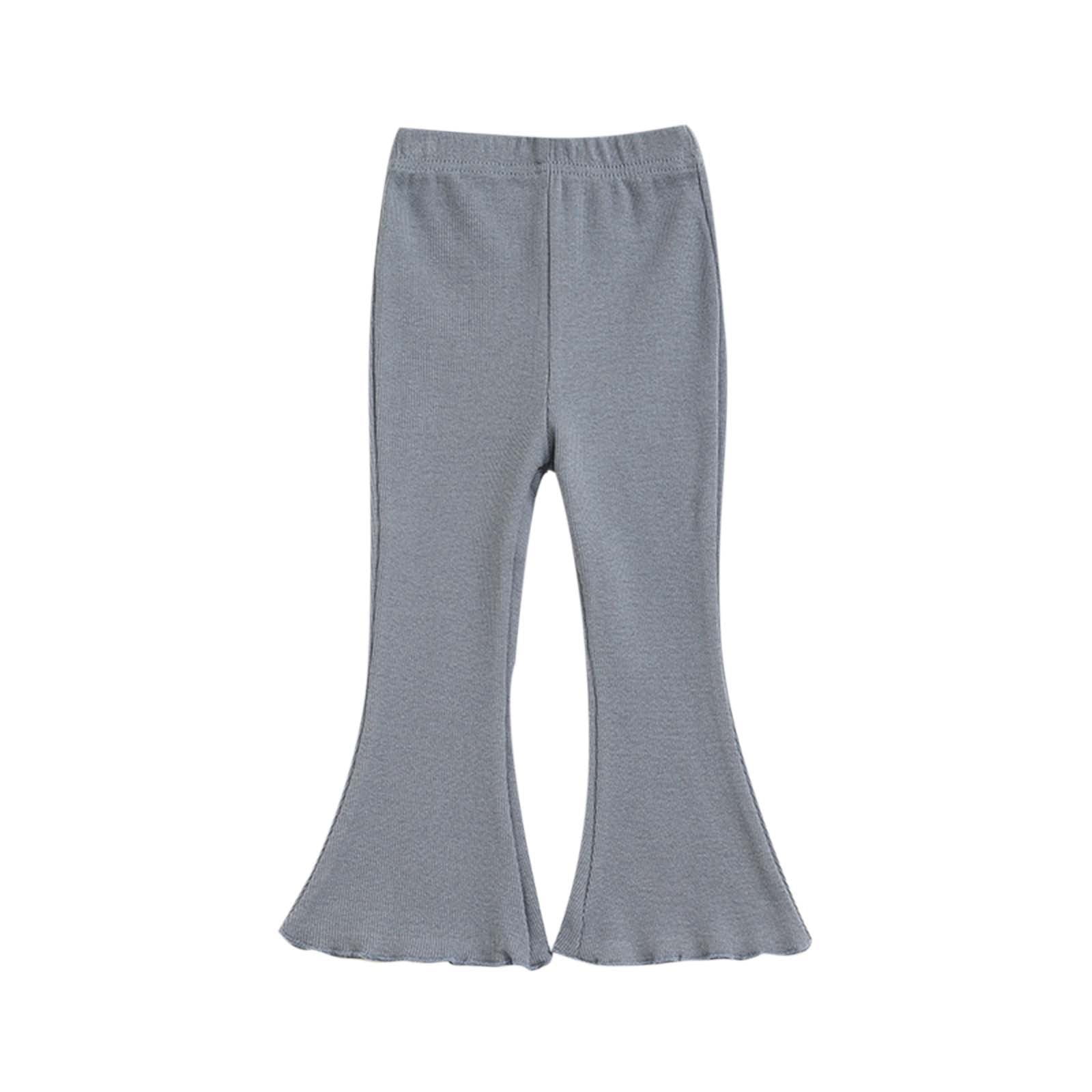 WOYY Little Girls Flared Pants Stretch Elastic Waist Trousers Casual ...