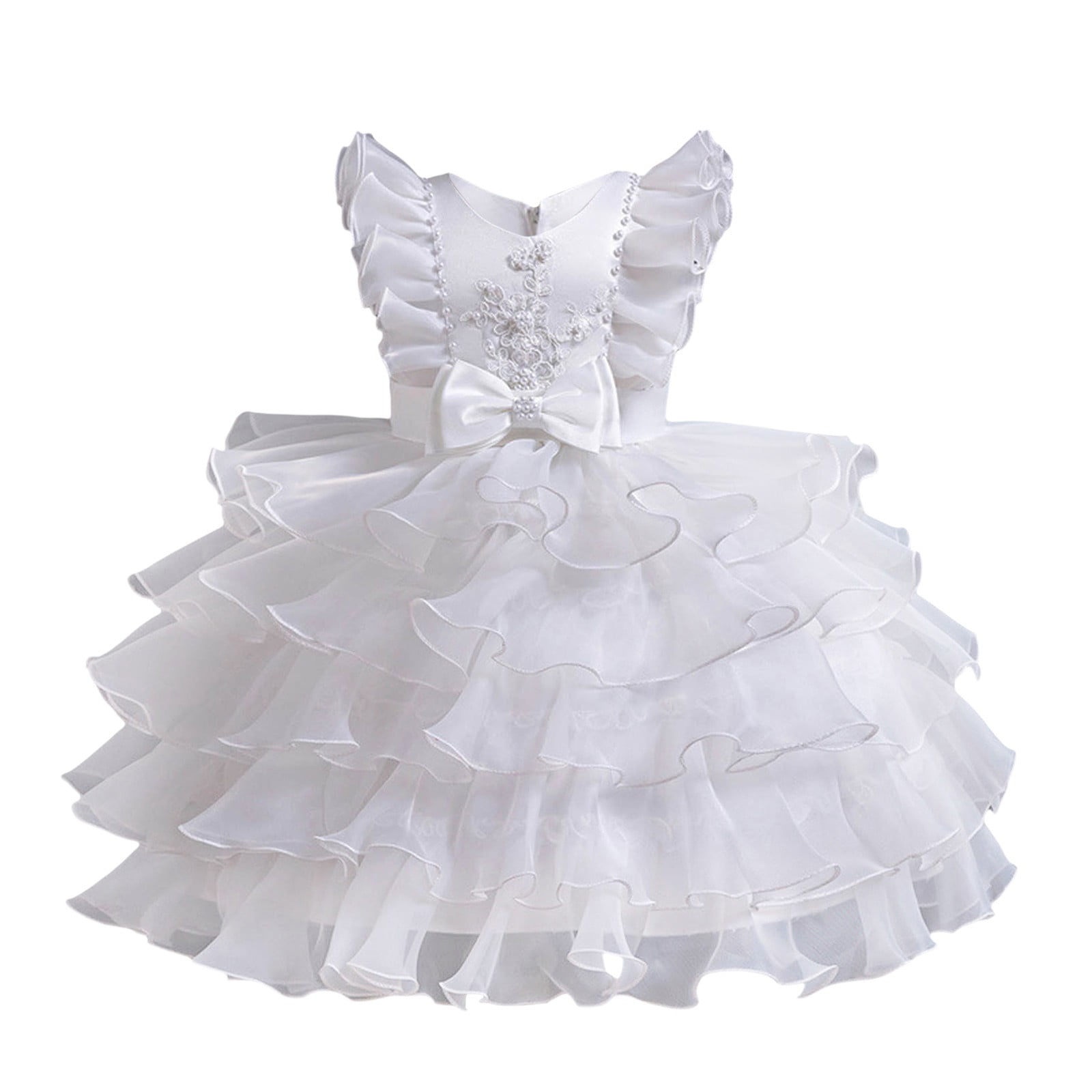 WOYY Little Girls Layered Birthday Wedding Party Dress Prom Pageant ...