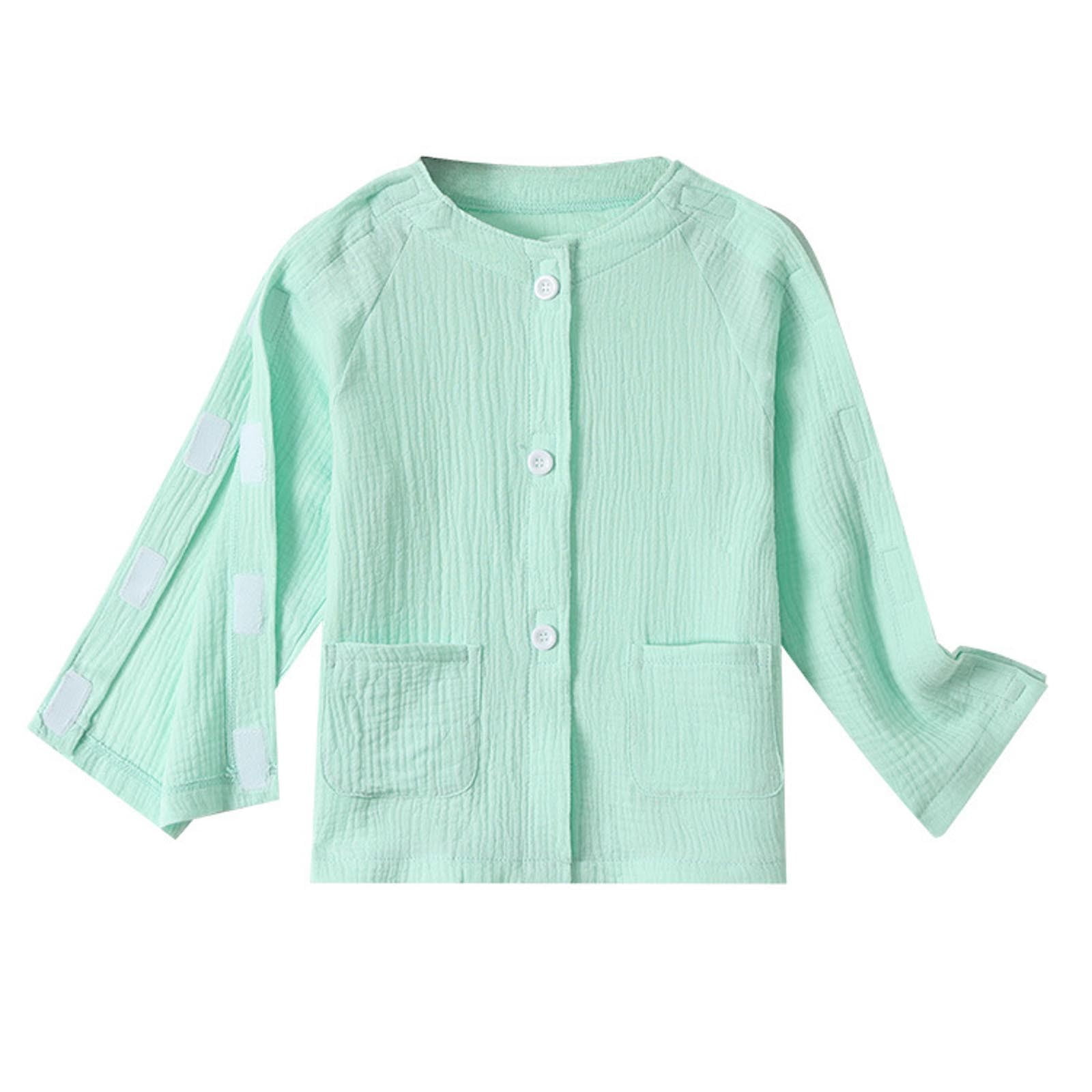 WOYY Little Girls Stick On Fasteners Recovery Tear Chemo Long Sleeve ...