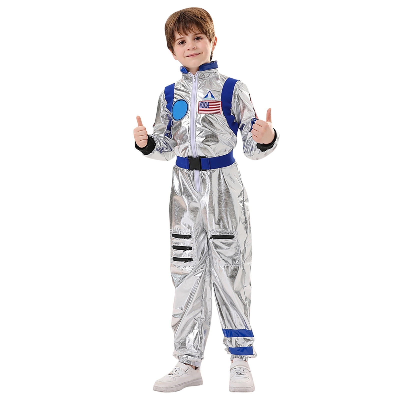 WOYY Space Astronaut Dress Up Outfit for Kids Long Sleeve Jumpsuit with ...