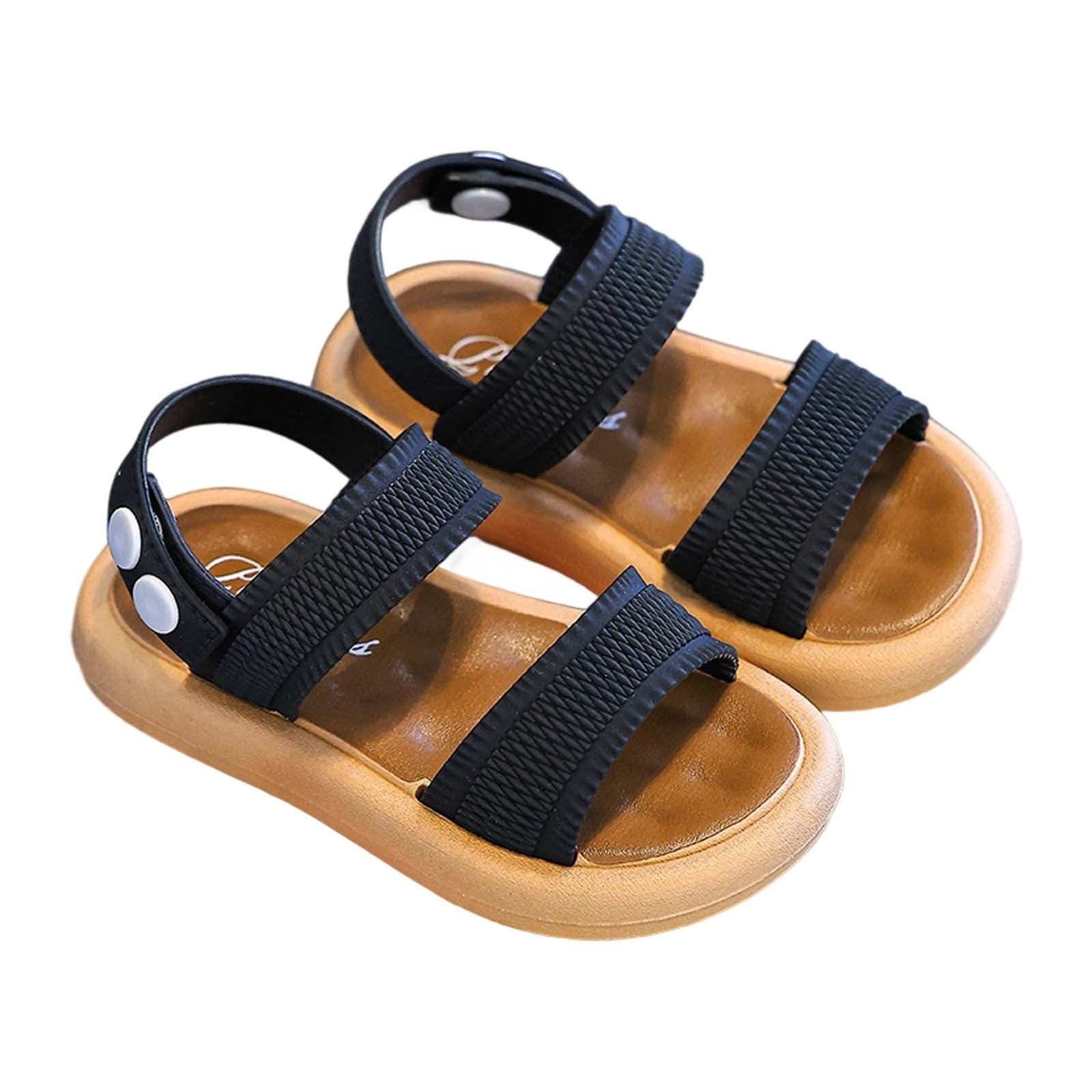 WOYY Summer Girls Double Straps Soft Sole Sandals (Toddler/Little/Big ...