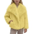 WOYY Teen Girls Faux Fur Coat Fuzzy Fleece Winter Warm Jacket Outerwear ...
