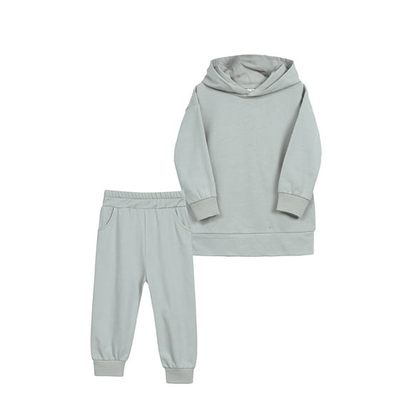WOYY Toddler Boys Outfits Solid Color Cotton Casual Hoodie Sweatpants ...