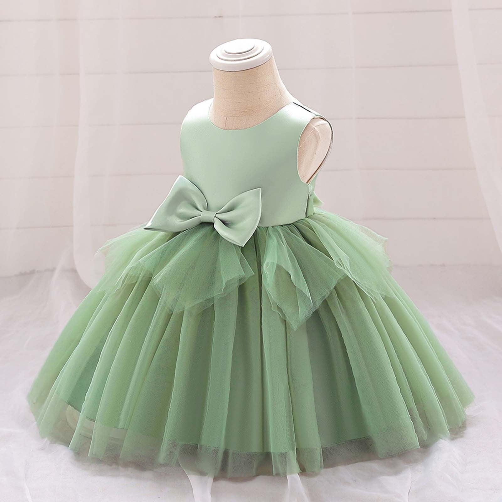WOYY Toddler Girls Birthday Wedding Party Dress Pageant Gown Bow Princess Dress, Sizes 3-7 ...