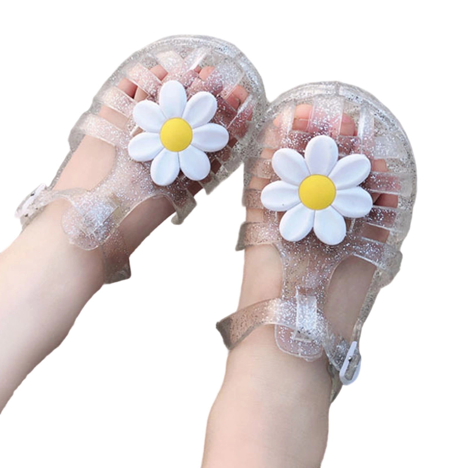 WOYY Toddler Girls Close Toe Jelly Sandals with Sunflower (Toddler ...