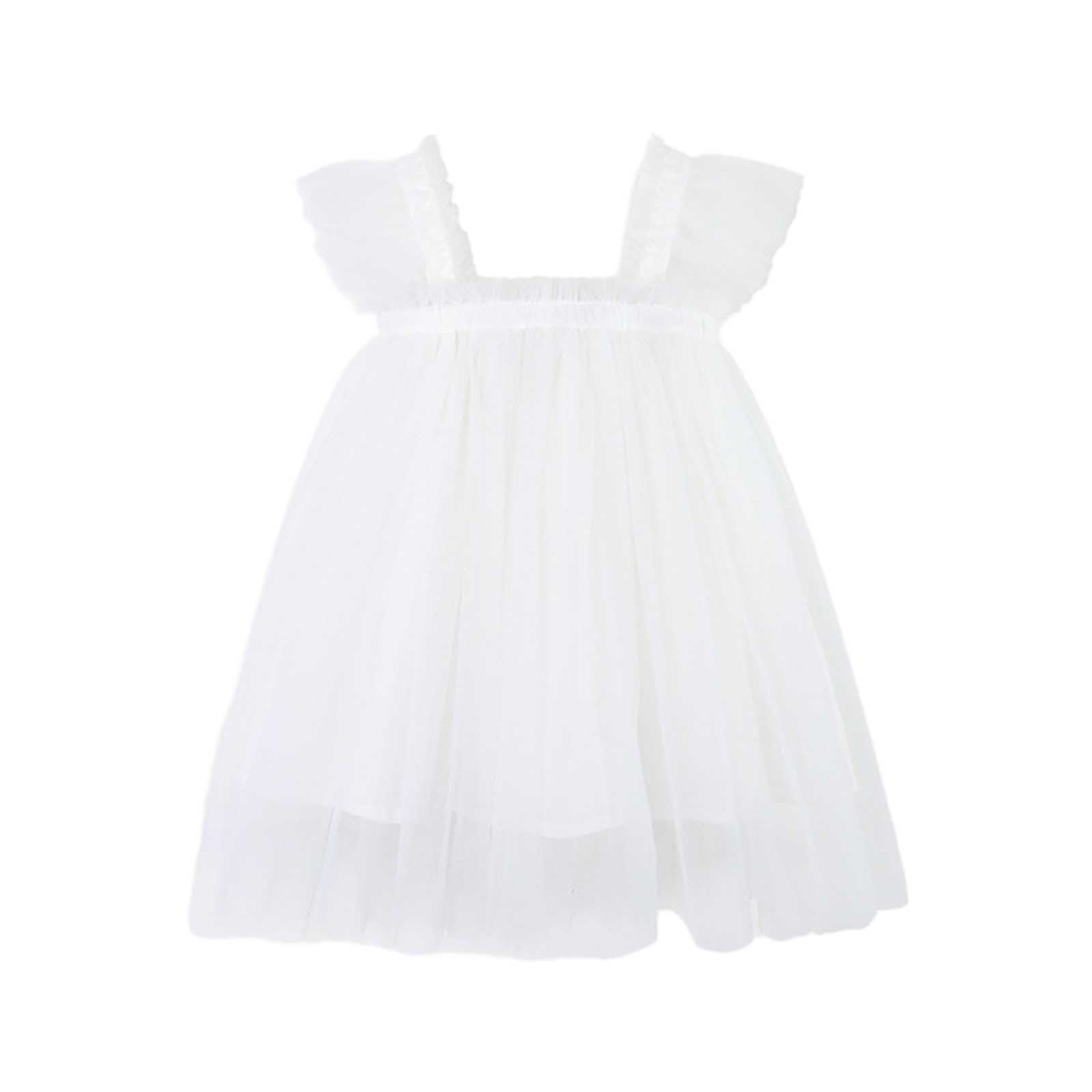 WOYY Toddler Girls Tulle Dress Flutter Strap Mesh Layered Princess ...