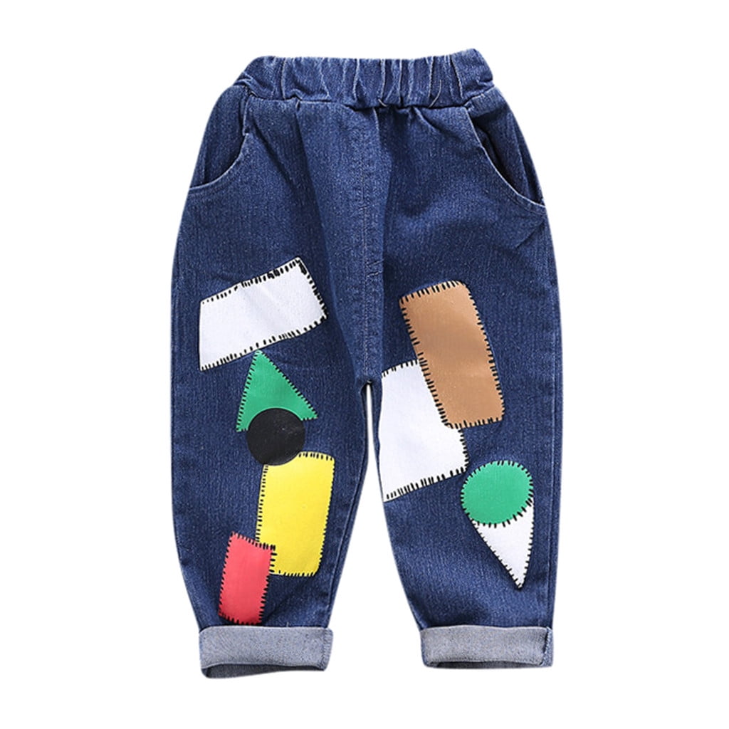 WOYY Toddlers Boy's Denim Pants Elastic Waist Casual Loose Jeans ...