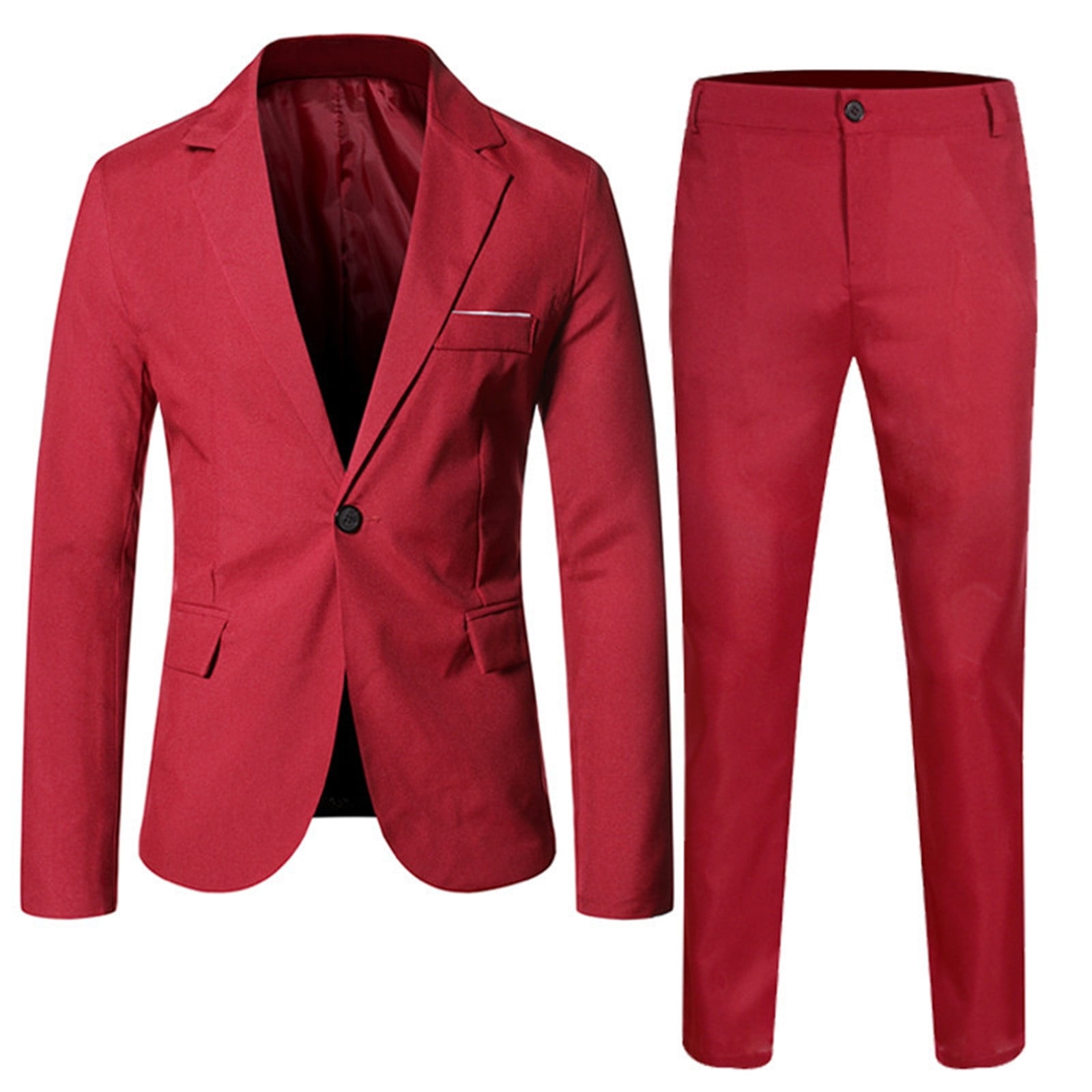 WOYY Tween Boy's 2Pc Wedding Suit Solid Lapel Long Sleeve Blazer Pants ...
