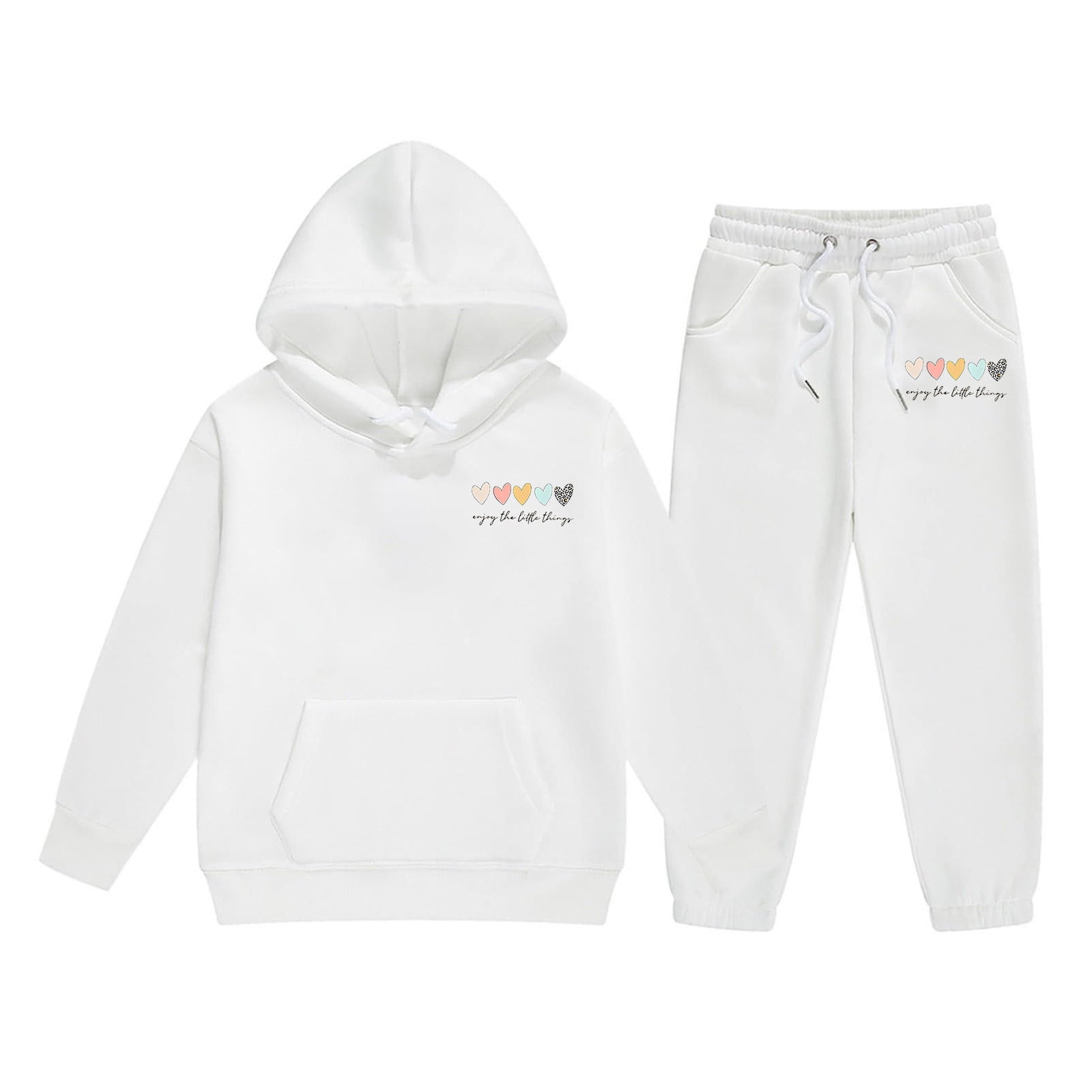 WOYY Tween Girls 2 Piece Hoodie Joggers Outfits Casual Clothes Set ...