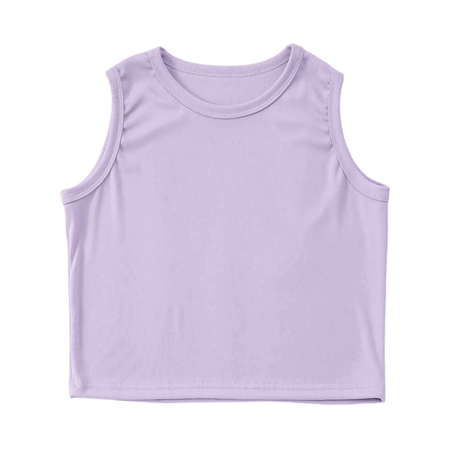 WOYY Tween Girls Athletic Tank Tops Ribbed Knit Crewneck Slim Fit ...