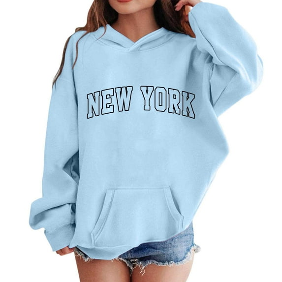 WOYY Tween Girls Casual Loose Hoodie Letter Print Kids Hooded ...