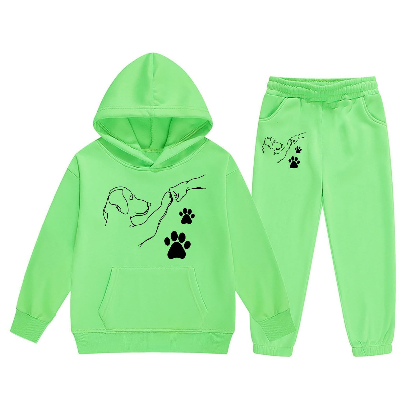 WOYY Tween Girls Casual Tracksuit Cute Cartoon Hoodie Jogger Sweatpants ...