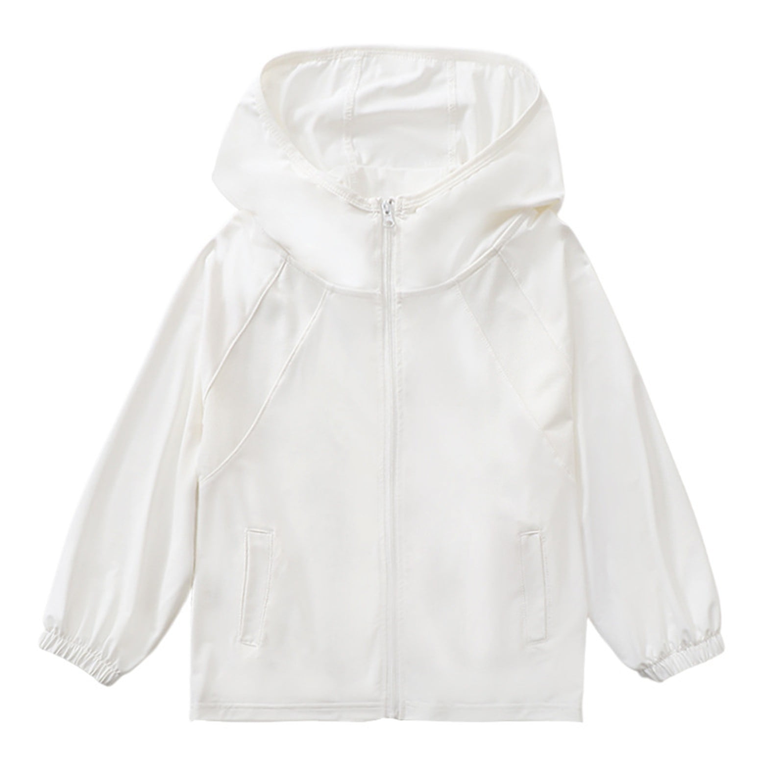 WOYY Tween Girls Sun Protection Hooded Jacket Lightweight Zipper Coat ...