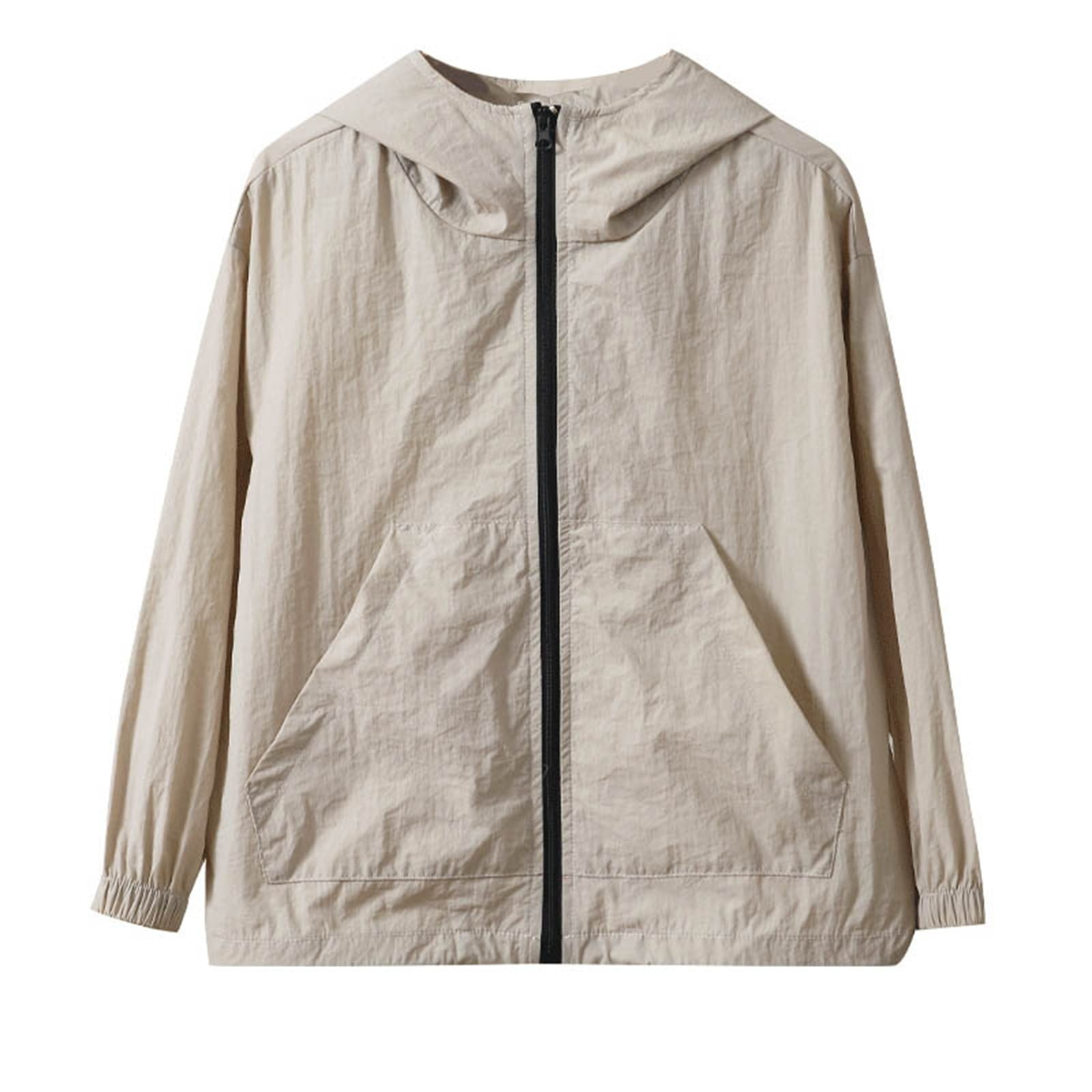 WOYY Tween Girls Sun Protection Jacket Summer Lightweight Zip-Up Coat ...