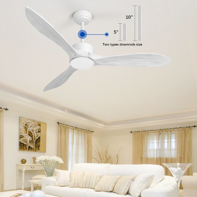 Wozzio 52 inch Ceiling Fan with Light and Remote,DC Motor,3CCT Dimmable ...