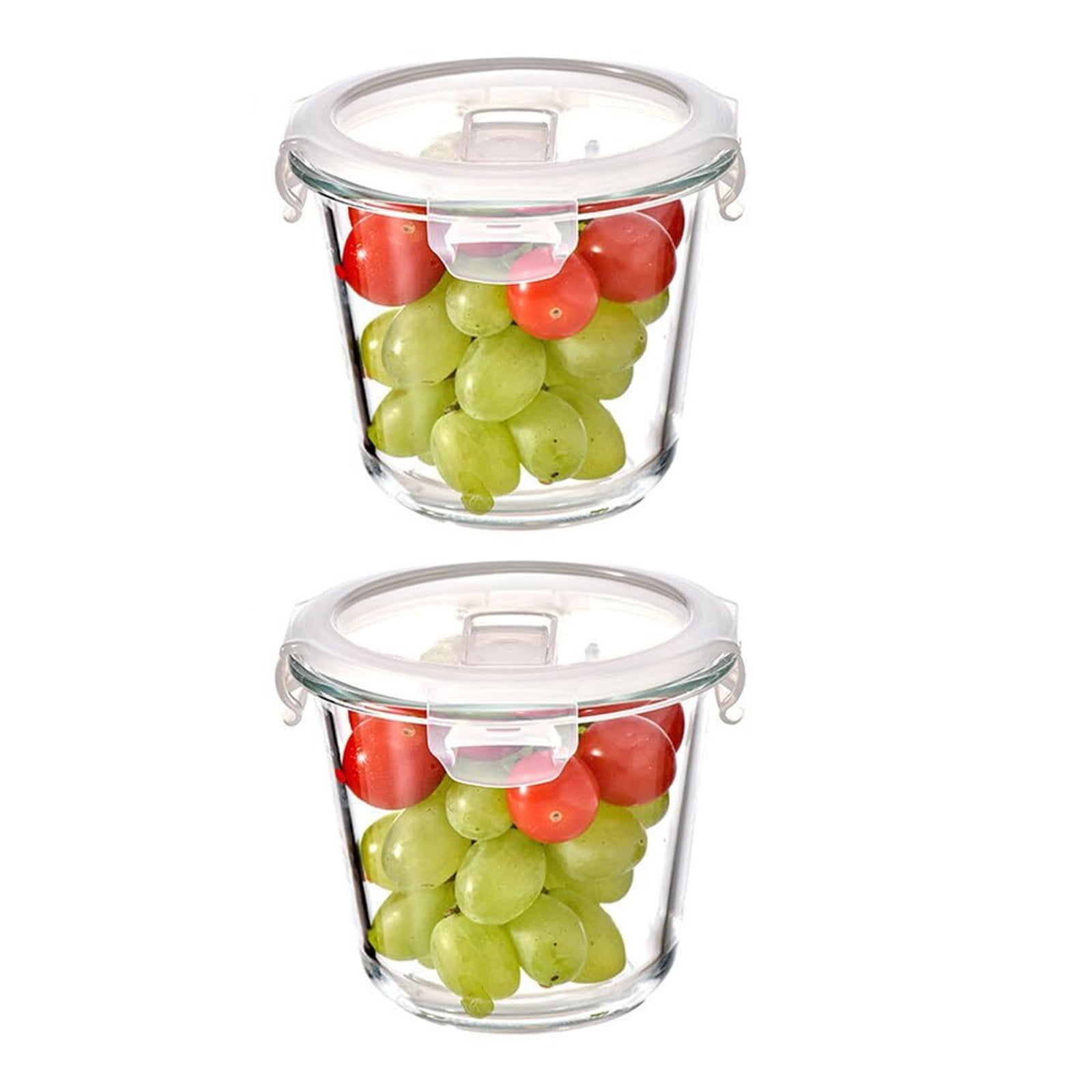 WP 24 Oz Glass Food Storage Container Set, 3 Cup Soup Container with ...