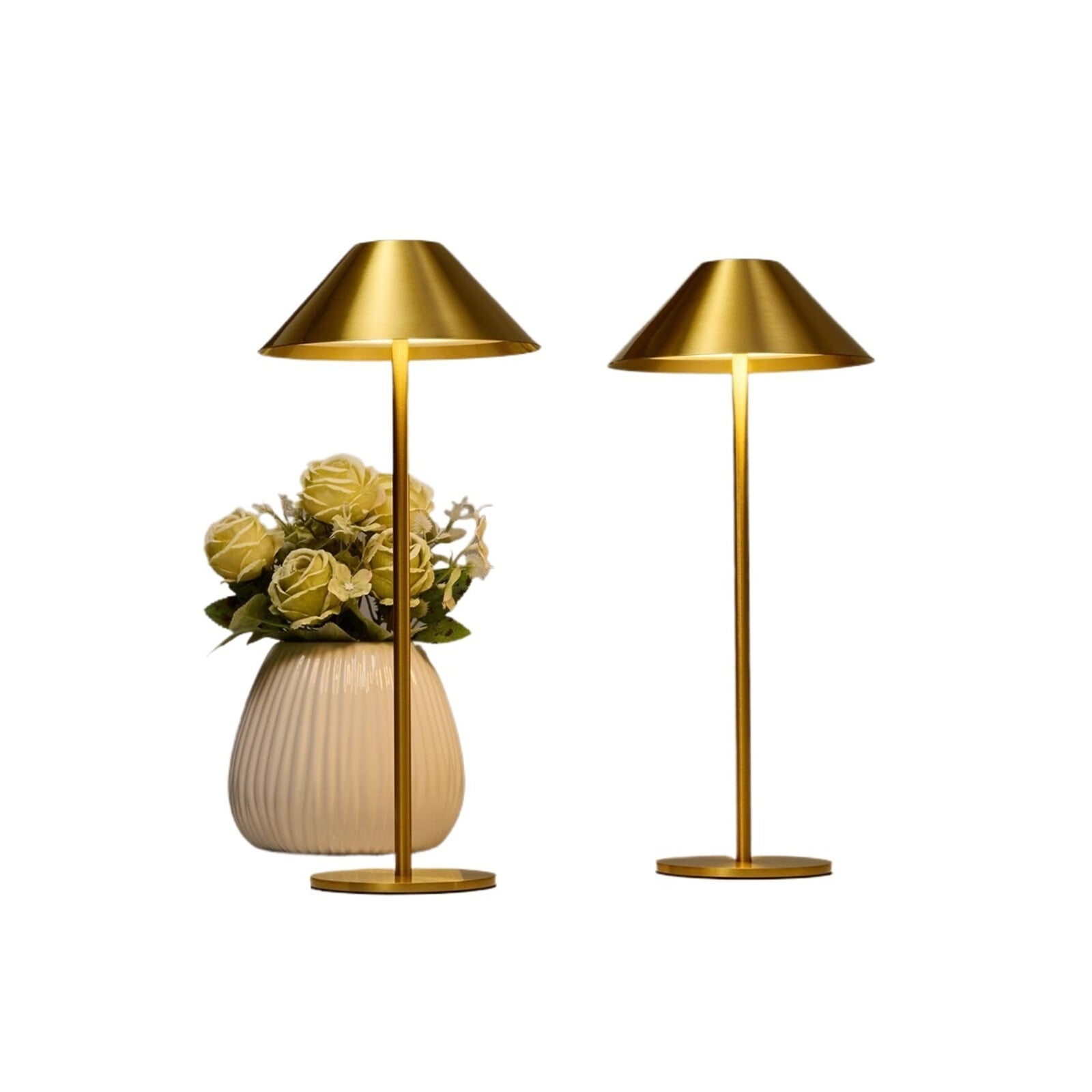 WP Gold Wireless Table Lamp Rechargeable Touch Lamp Bedroom/Living Room ...