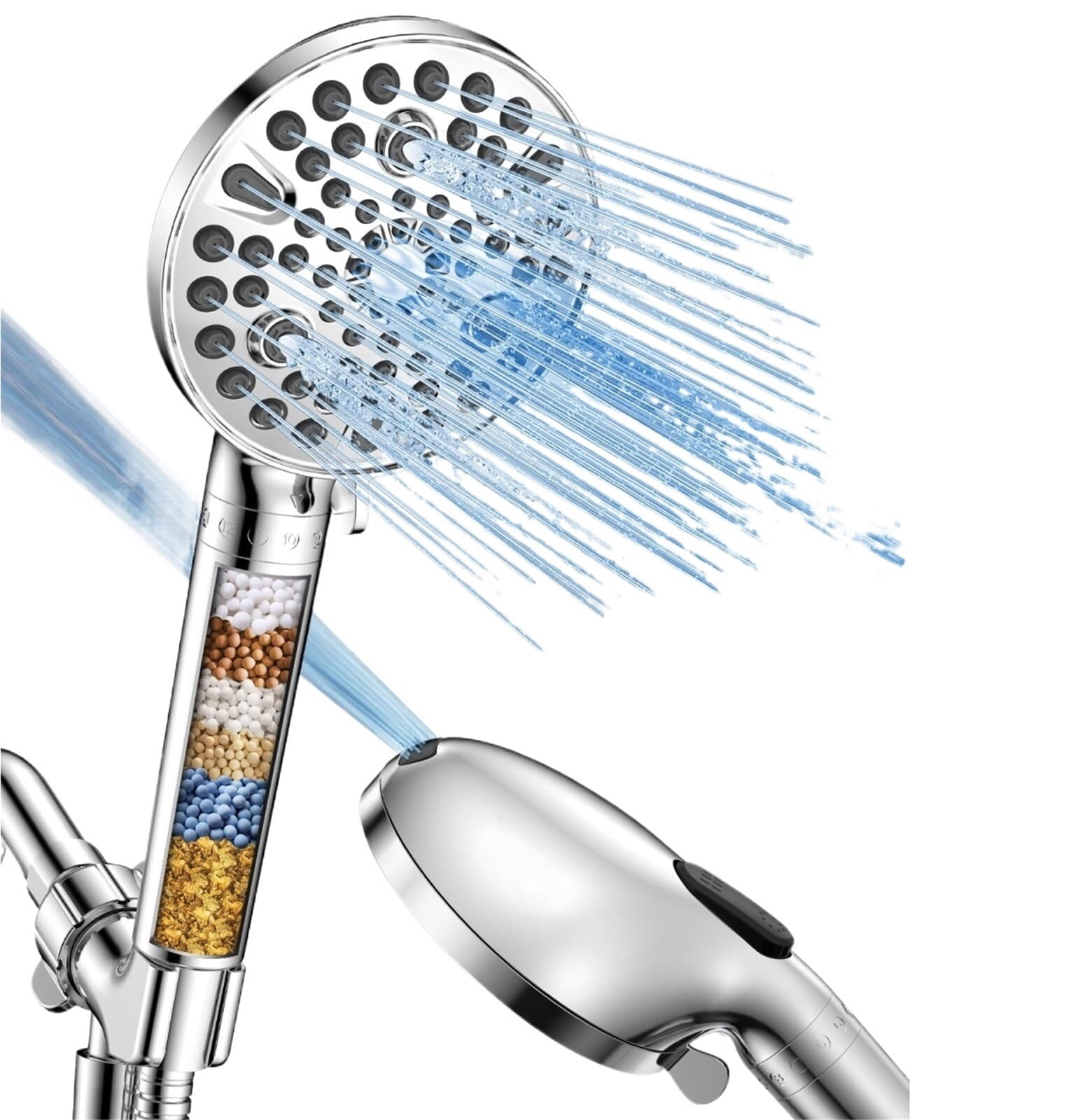 WP Hand shower head with filter - High-pressure shower head with 10 ...