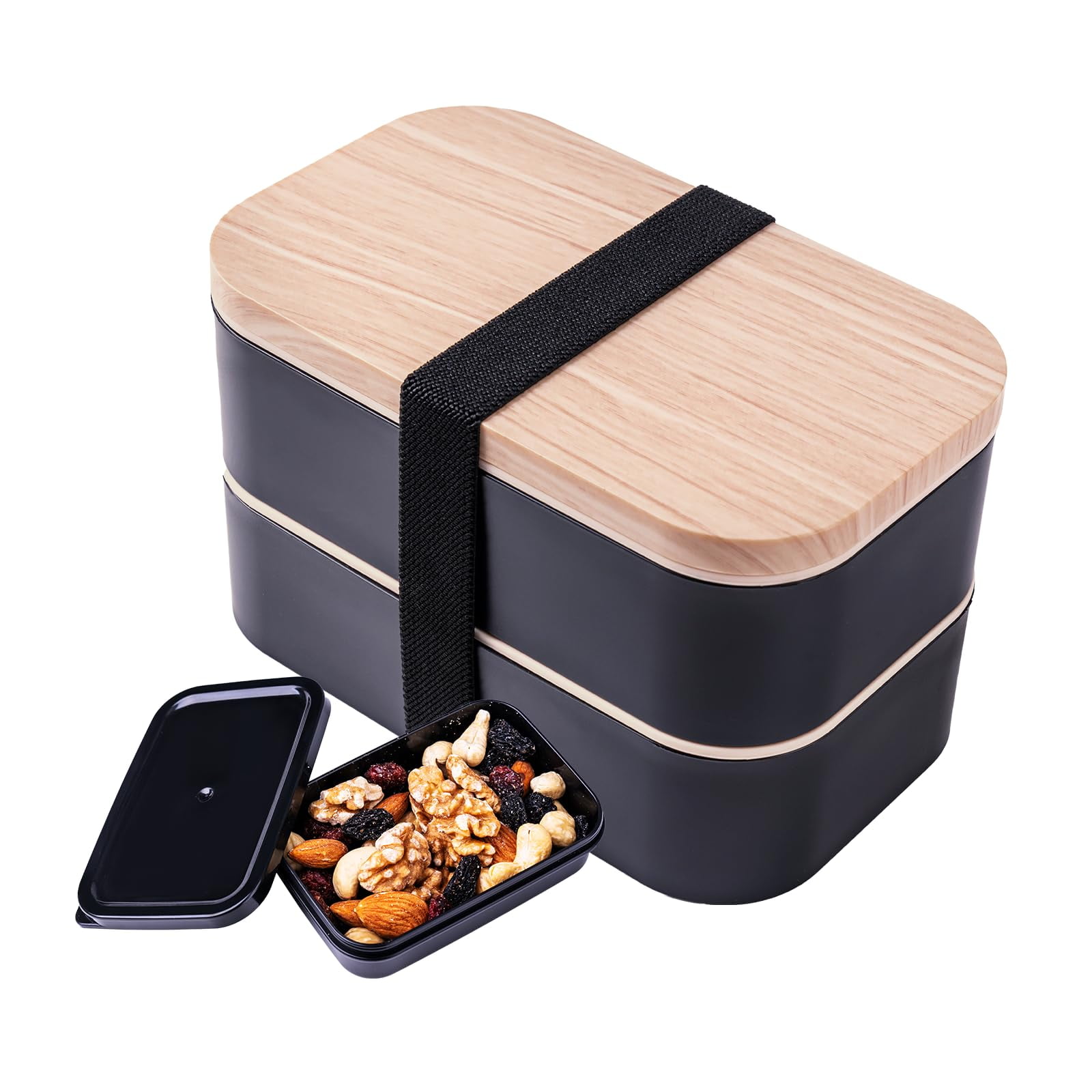 WP Stackable Bento Box with Utensils Microwave Safe, All-in-One Meal Prep Compartment Lunch ...