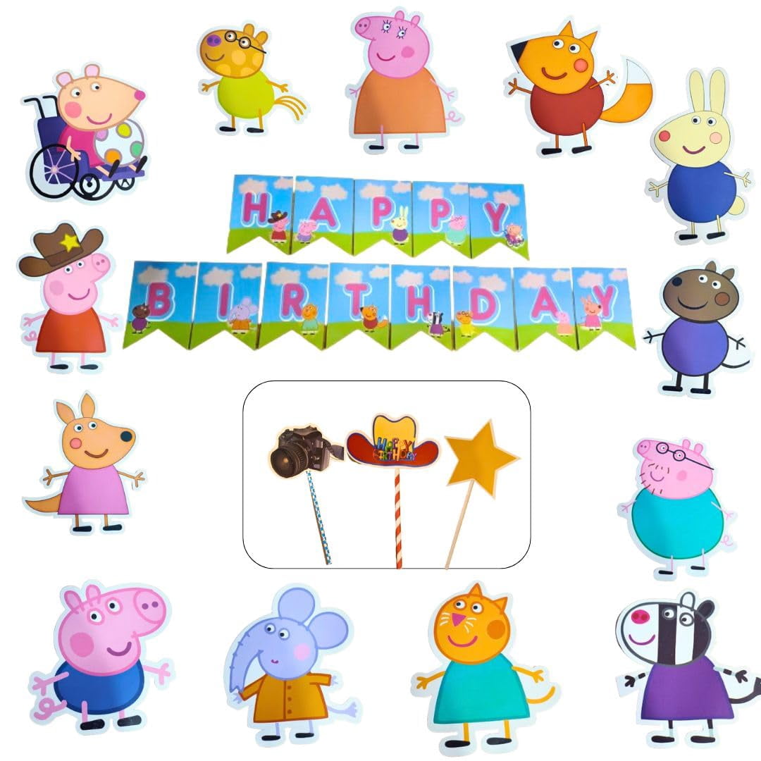 WP WANNA PARTY Pig Theme Birthday Decoration Kit Combo of 17 PCS Pig ...