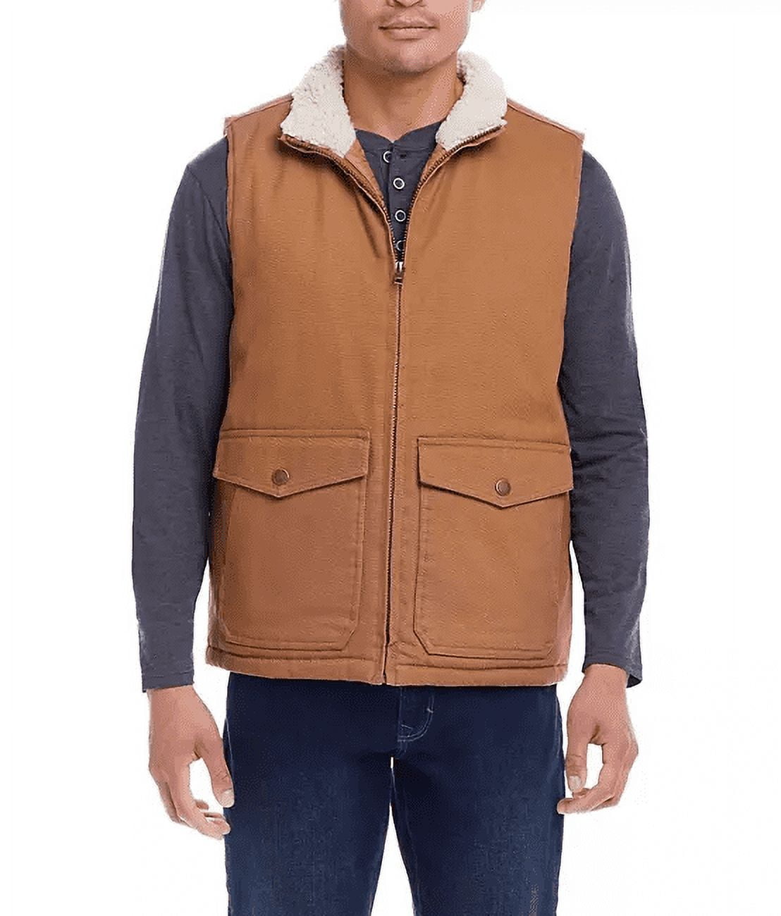 WP WEATHERPROOF Men's Workwear Vest (Harvest Tan/Natural Sherpa, Small ...