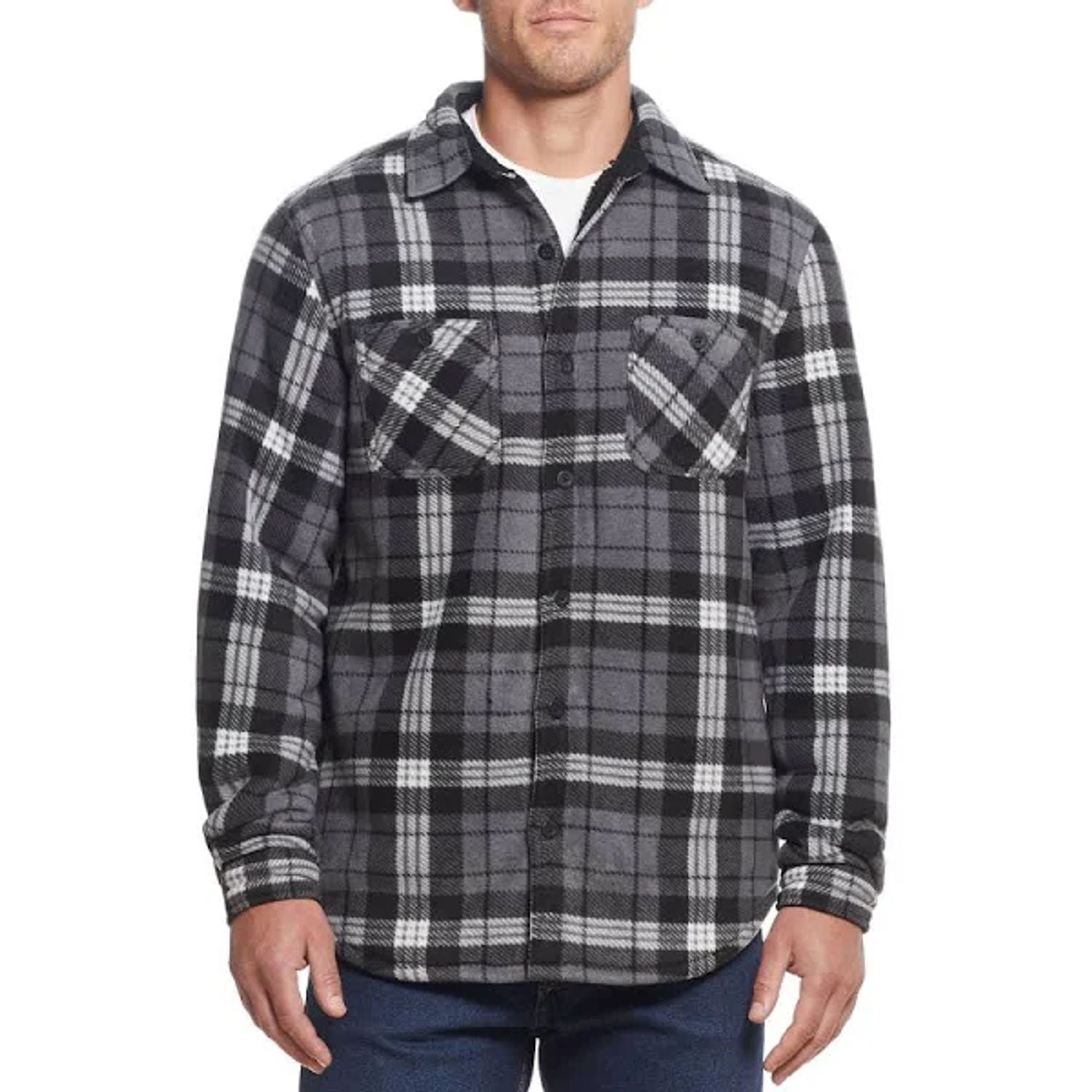 WP Weatherproof Men's Button Down Sherpa Lined Work Shirt Jacket ...