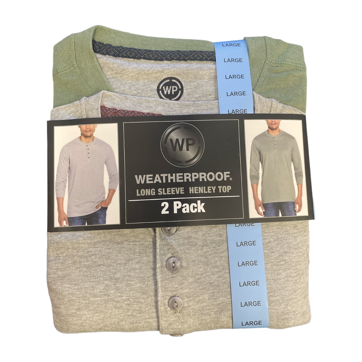 WP Weatherproof Men's Long Sleeve Four Button Tagless Super Soft Henley ...