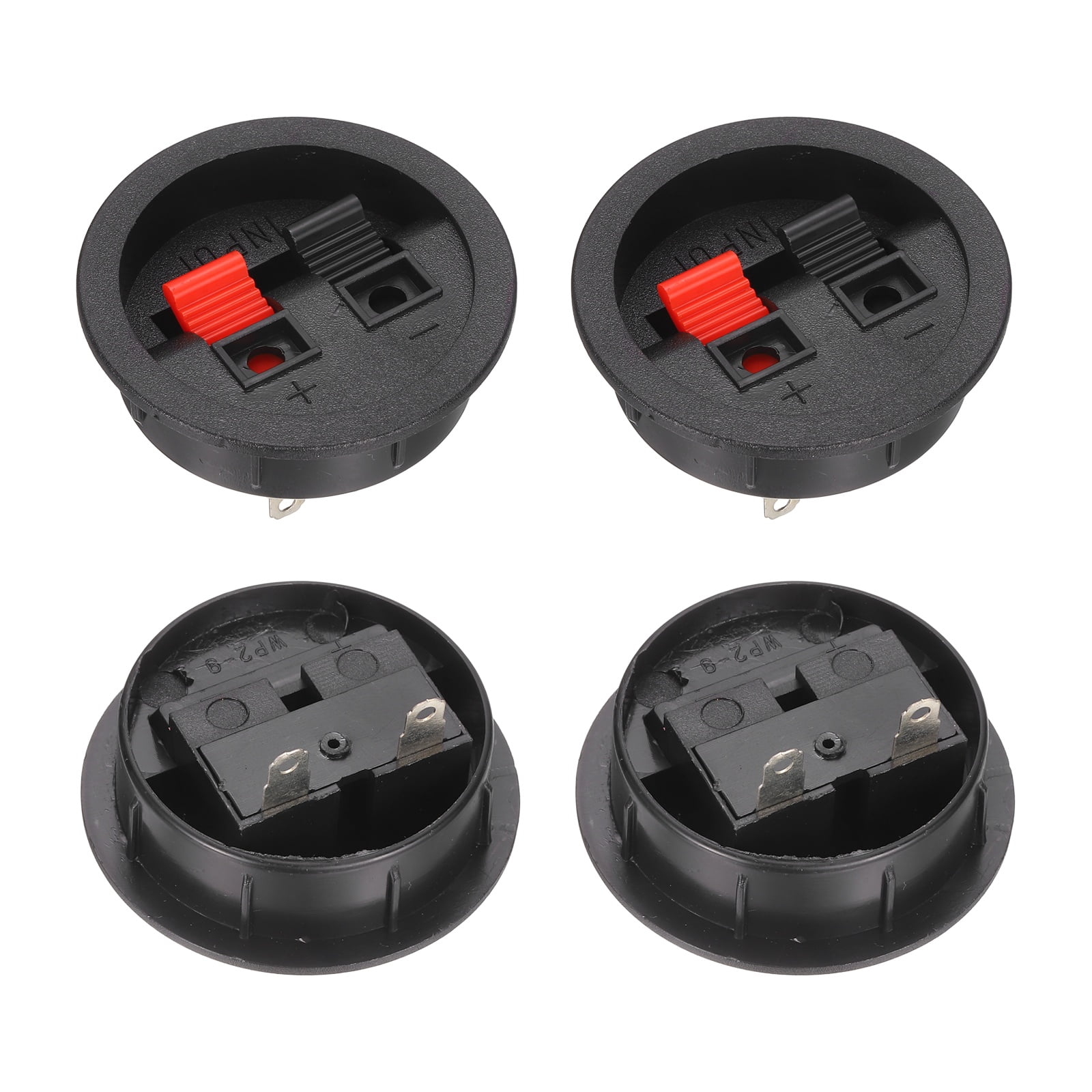 WP2-9B Round Speaker Box Terminal Clip, 2 Way Black Red Jack Socket ...