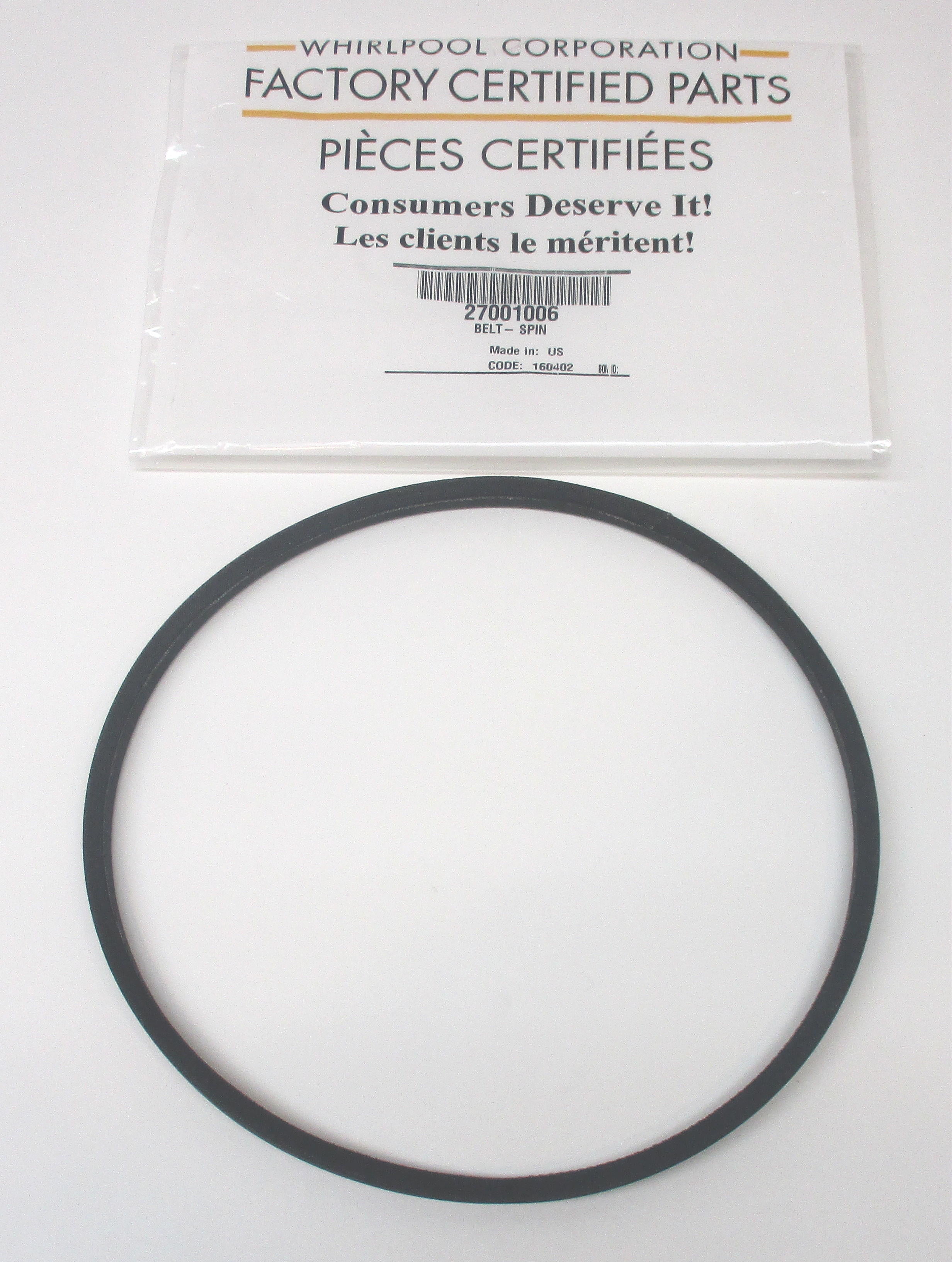 WP27001006 Genuine Whirlpool Washing Machine Belt AP6007462 PS11740577 ...