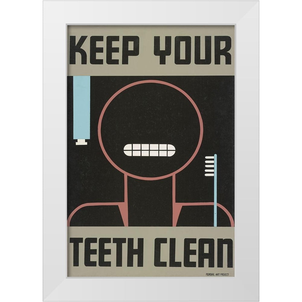 WPA 17x24 White Modern Wood Framed Museum Art Print Titled - Keep your ...
