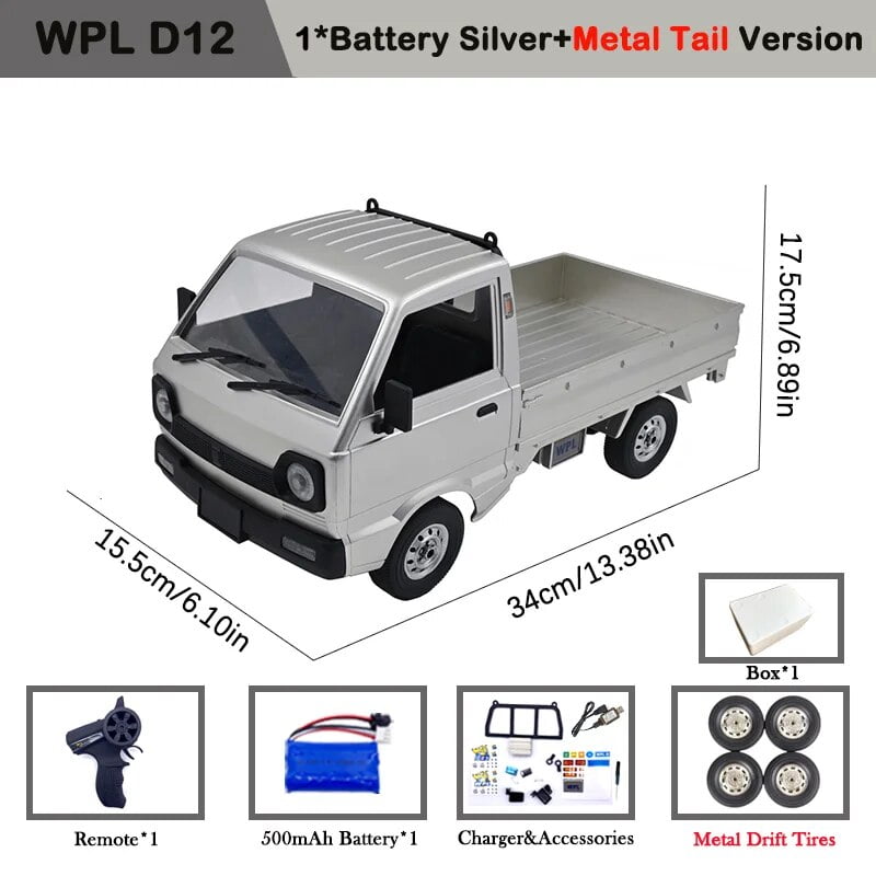 WPL D12 D42 D12S Upgraded 1/10 RC Car 2WD Climbing Car LED Light On ...