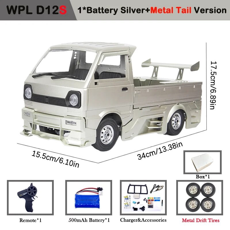WPL D12 D42 D12S Upgraded 1/10 RC Car 2WD Climbing Car LED Light On ...